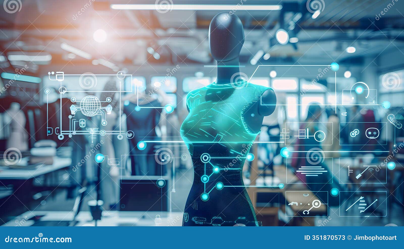 Fashion Designer Using AI To Visualize Pattern Stock Illustration ...