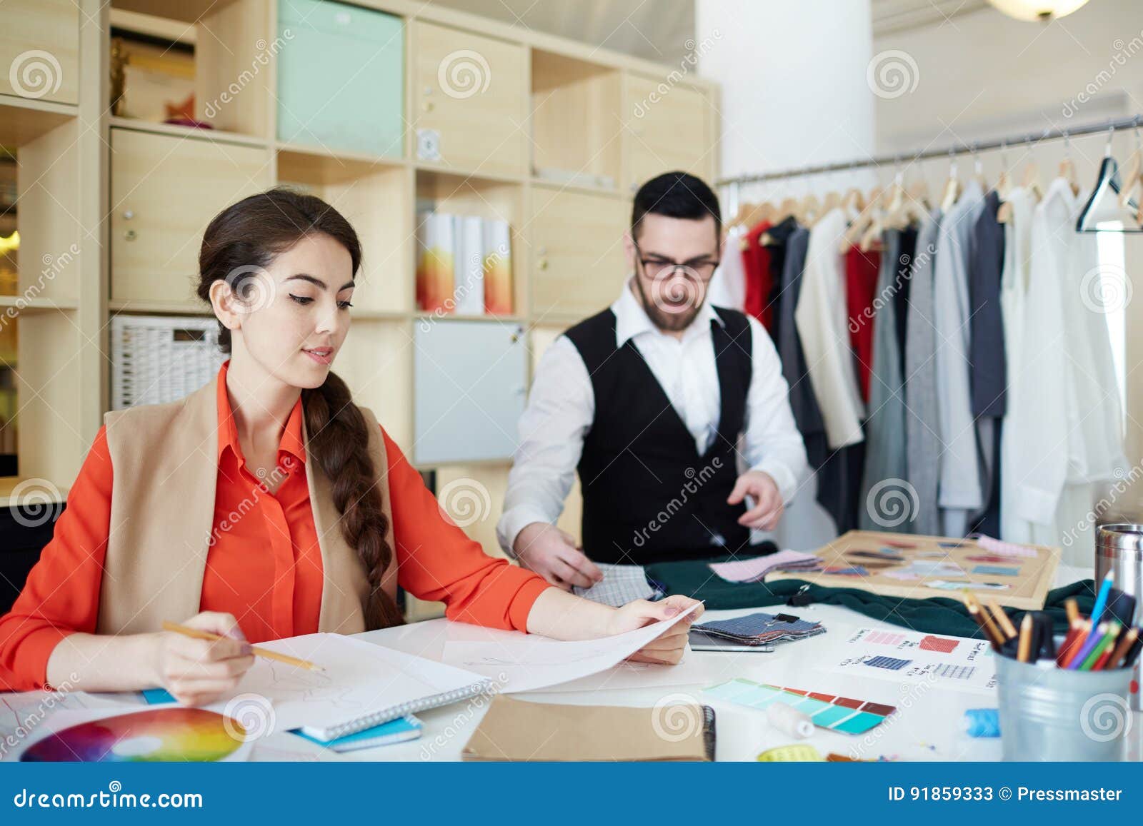 Fashion designer at work stock image. Image of fashion - 91859333