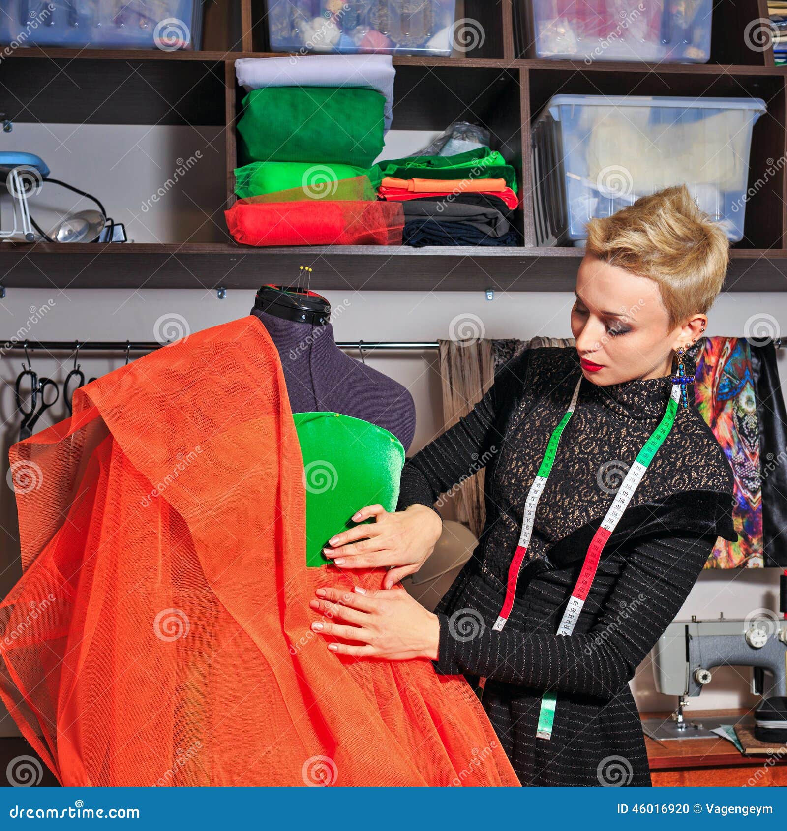 Fashion Designer Working with Dummy Stock Photo - Image of adult ...