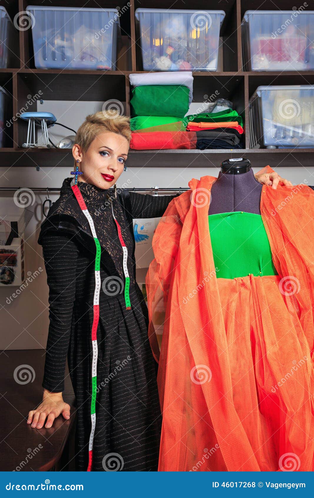 Fashion Designer Working with Dummy Stock Photo - Image of person ...