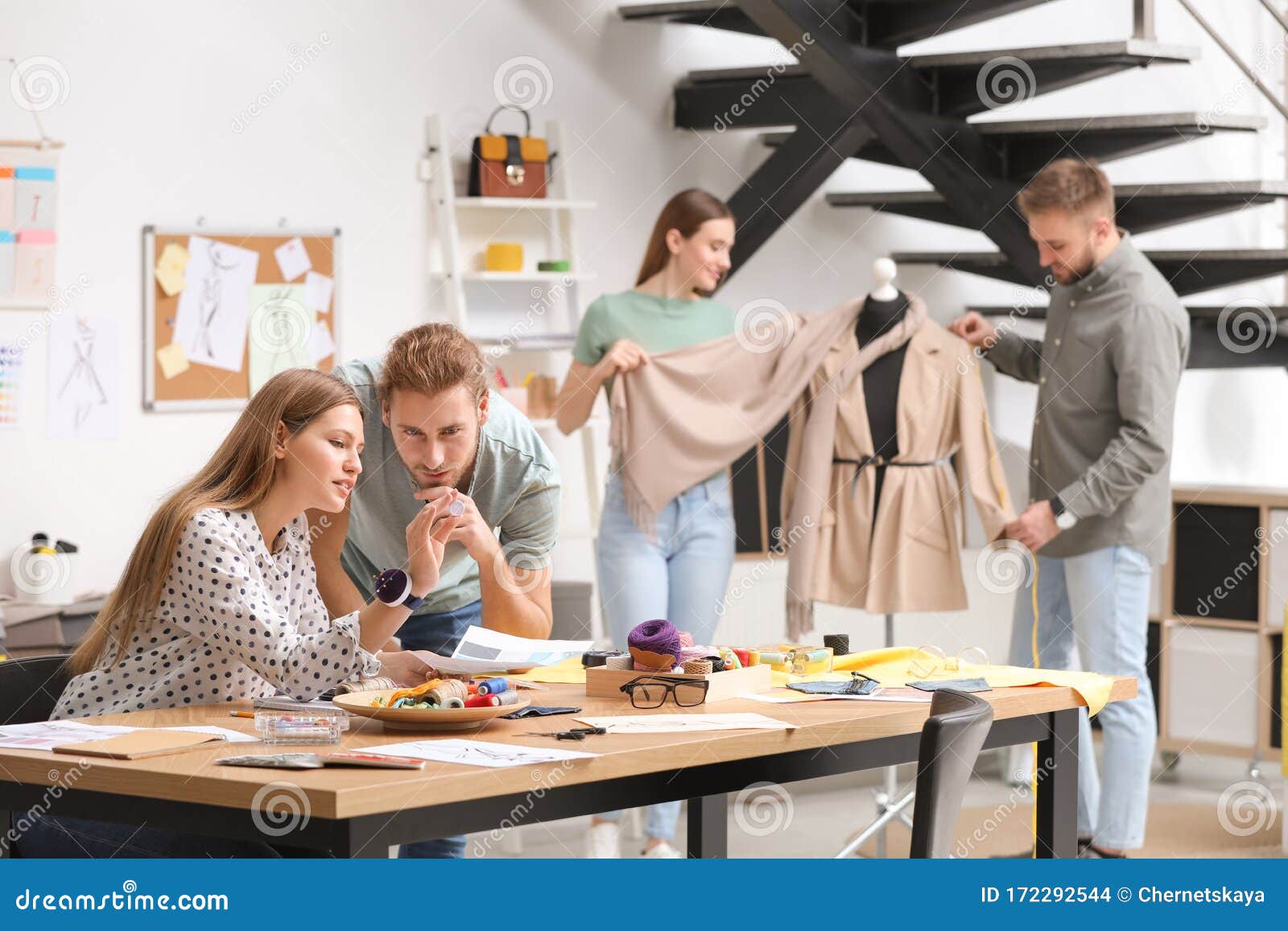Fashion Designers Creating New Clothes Stock Photo - Image of ...