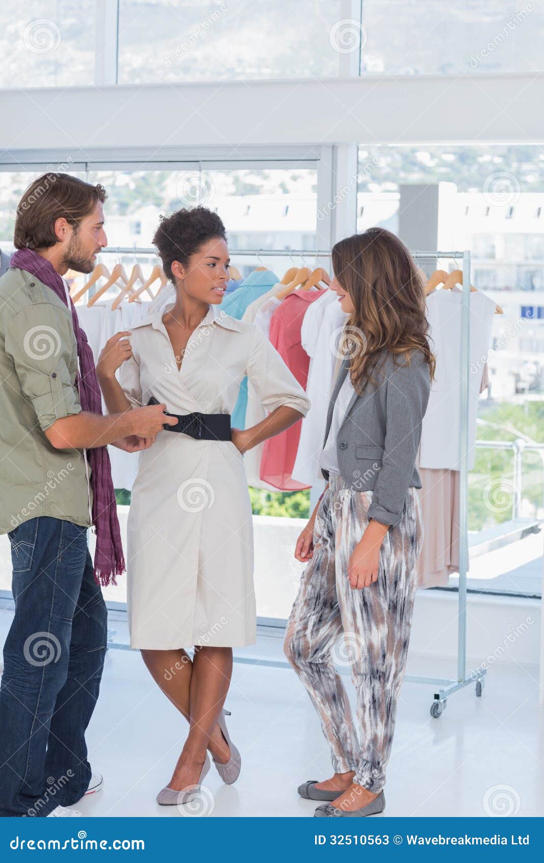 Fashion Designers Standing Next To a Model Stock Image - Image of ...