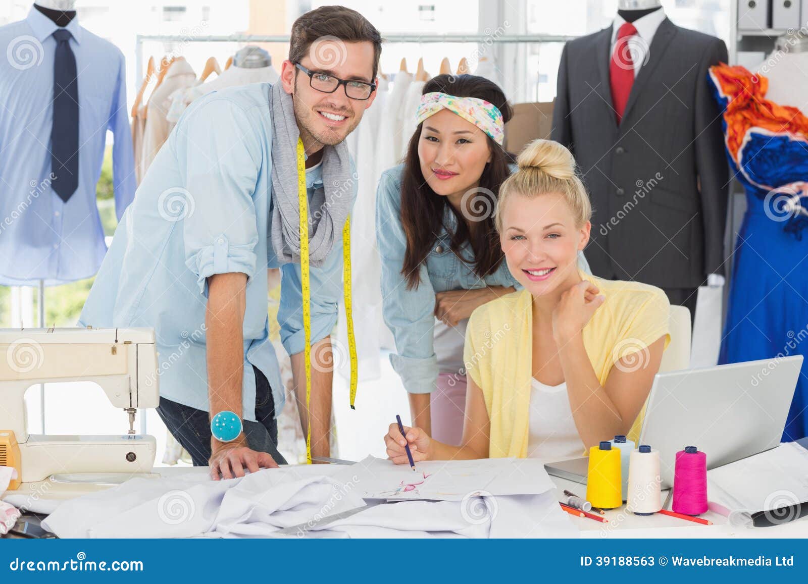 Fashion designers at work stock image. Image of female - 39188563