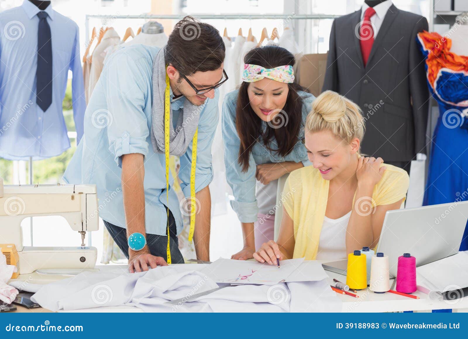 Fashion designers at work stock image. Image of clothes - 39188983