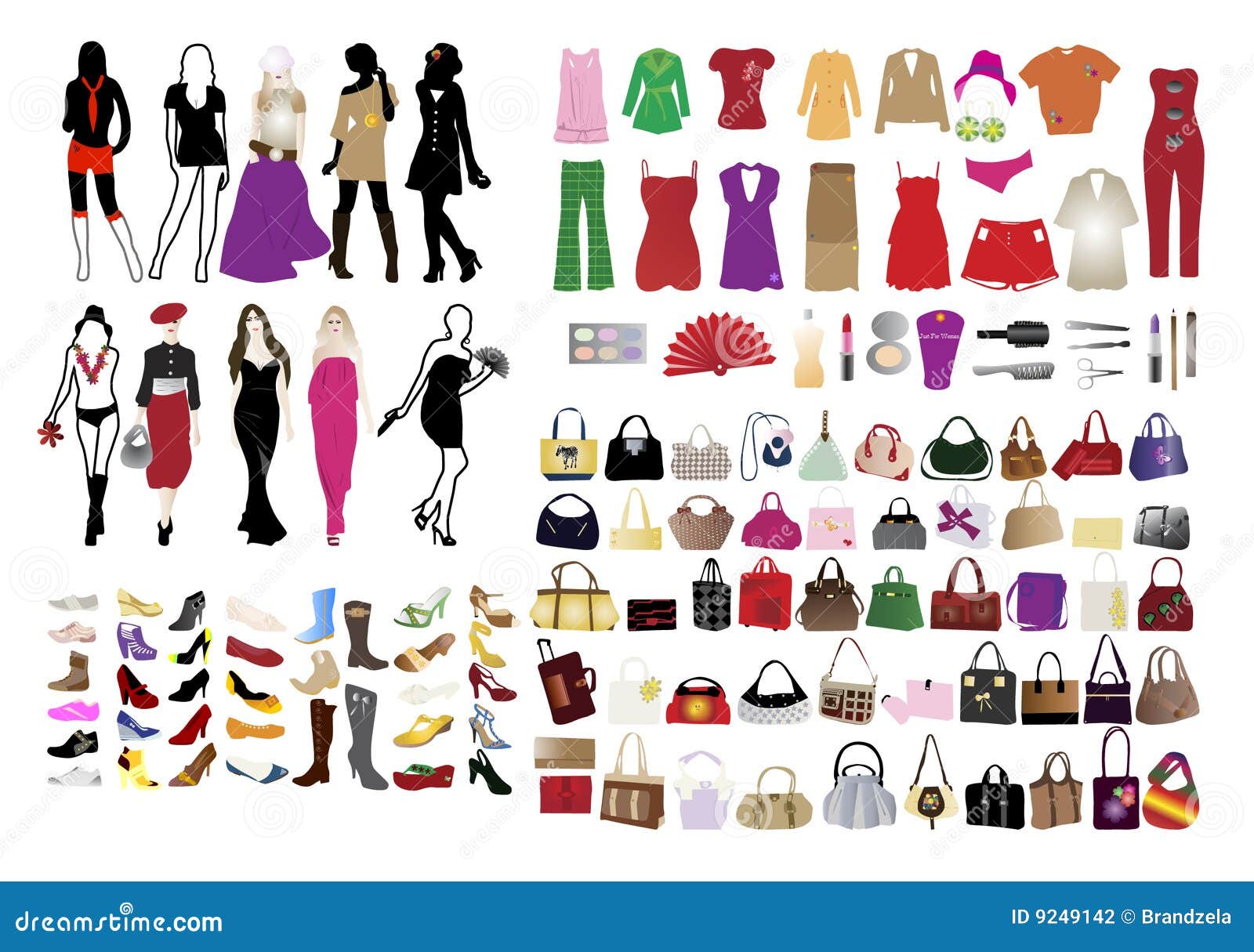 Fashion elements for women stock vector. Illustration of makeup - 9249142