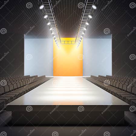 Fashion empty runway. stock illustration. Illustration of audience ...