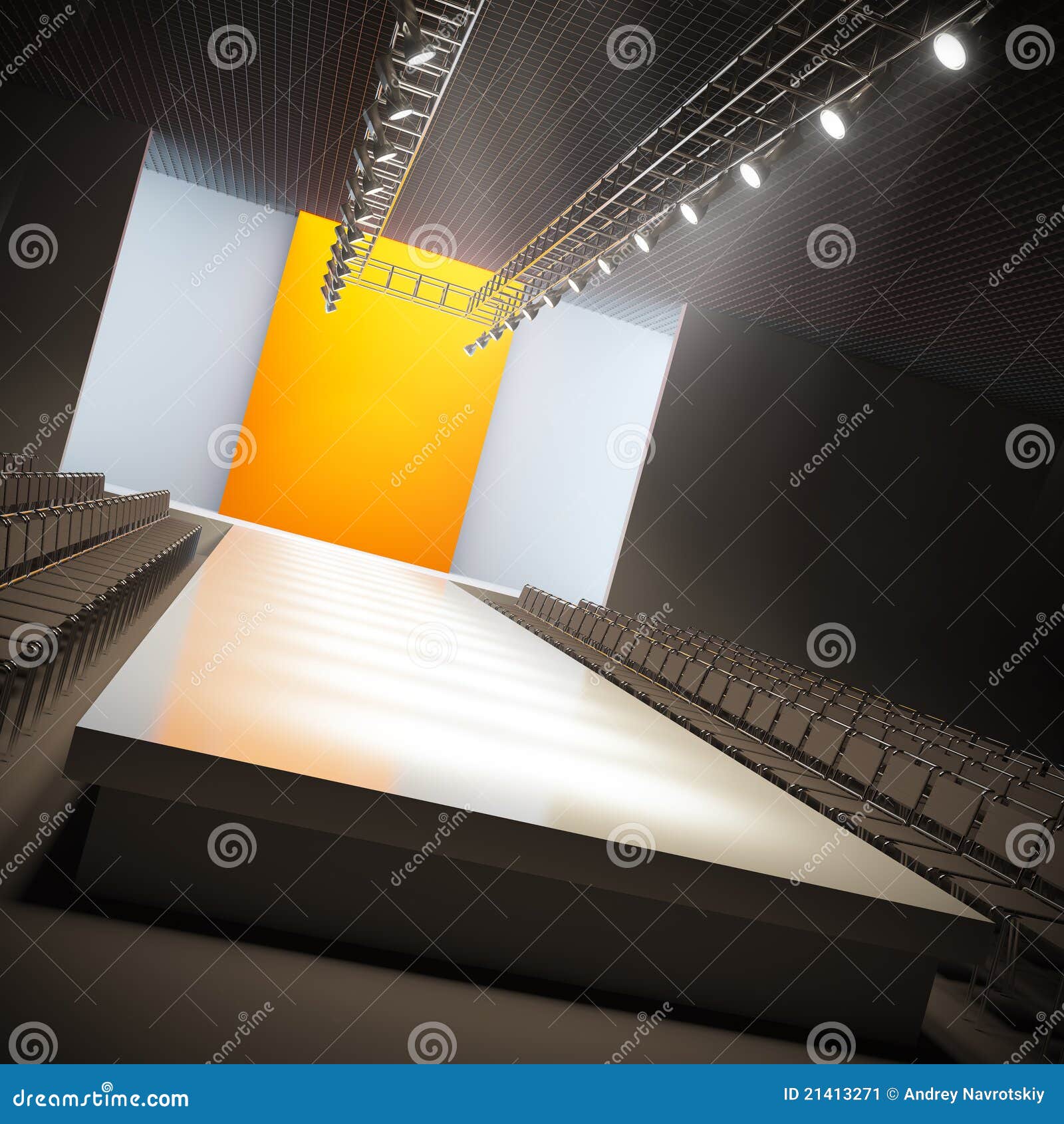 Empty Runway Awaits Minimalist Fashion Stage Design For Product ...
