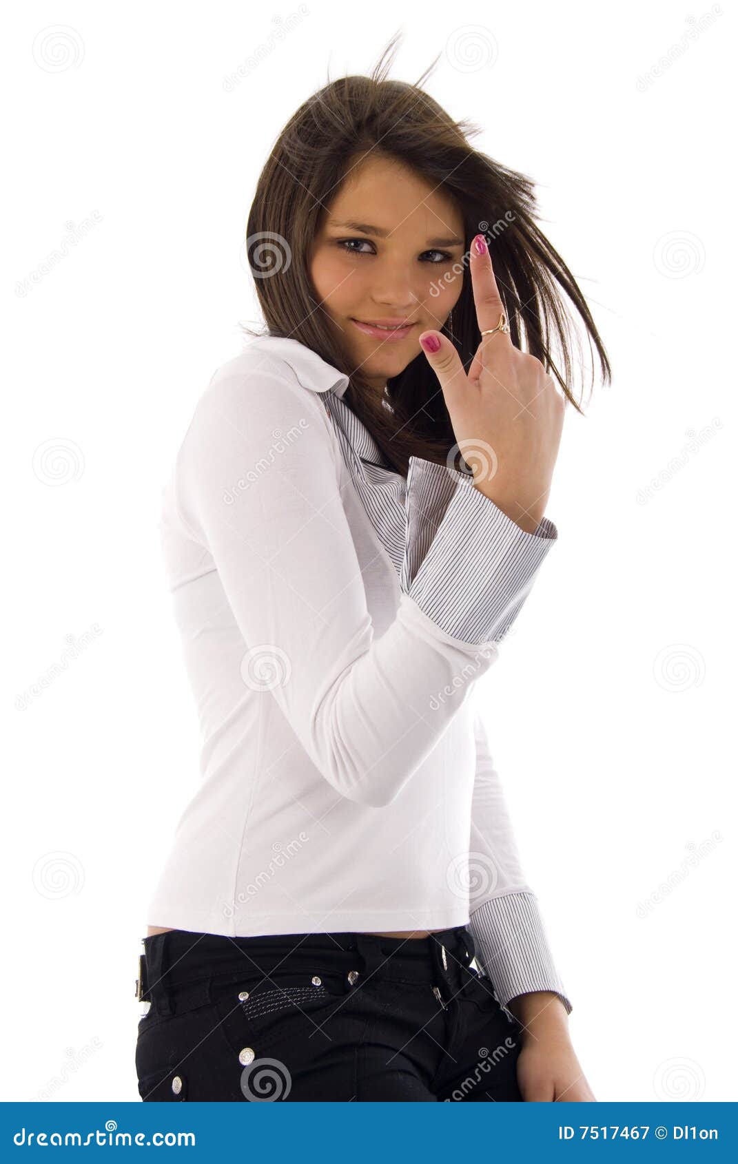 Fashion Girl and Finger stock image. Image of curls, perfection - 7517467