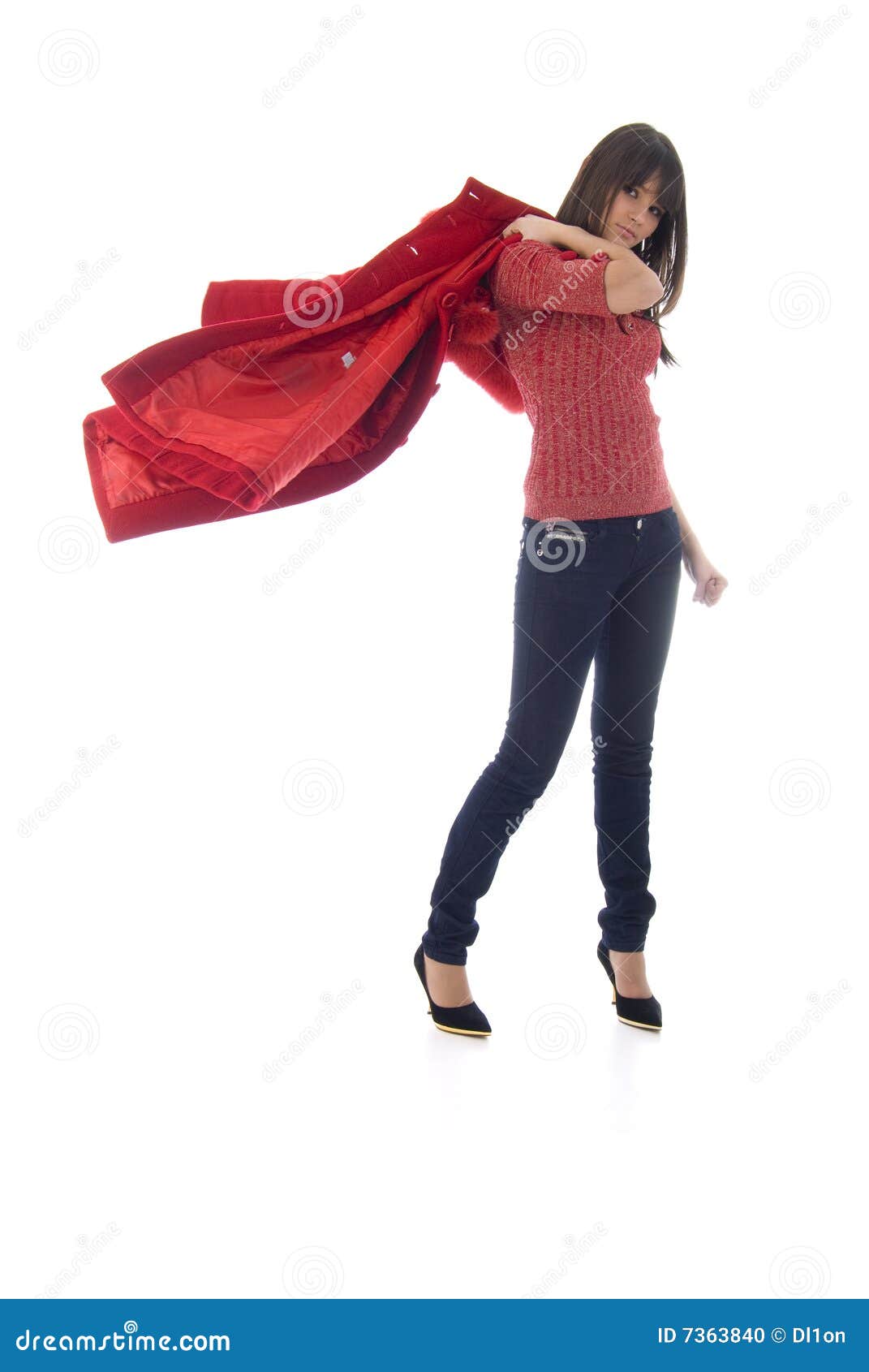 Fashion Girl and Flying Coat Stock Photo - Image of girls, face: 7363840