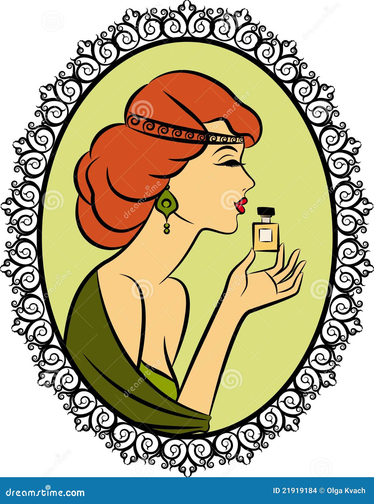 Fashion girl with perfume. stock vector. Illustration of pretty - 21919184