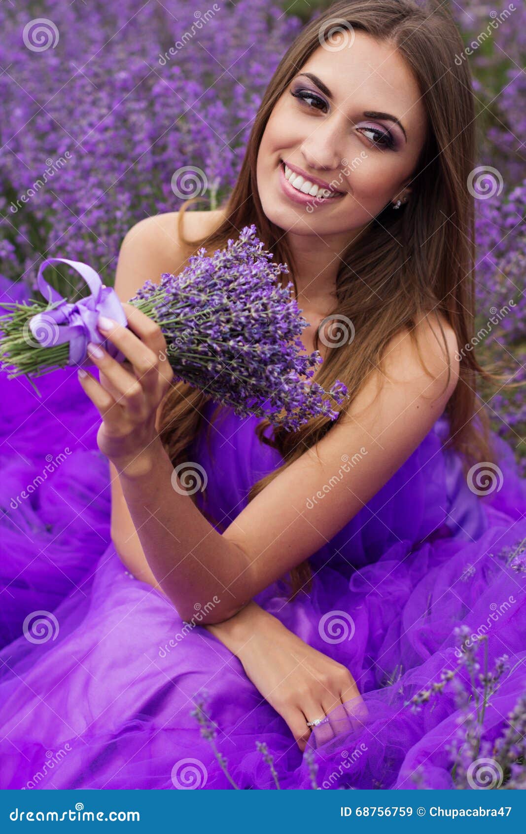Fashion Girl Is Wearing Purple Dress Stock Image Image Of Adorable