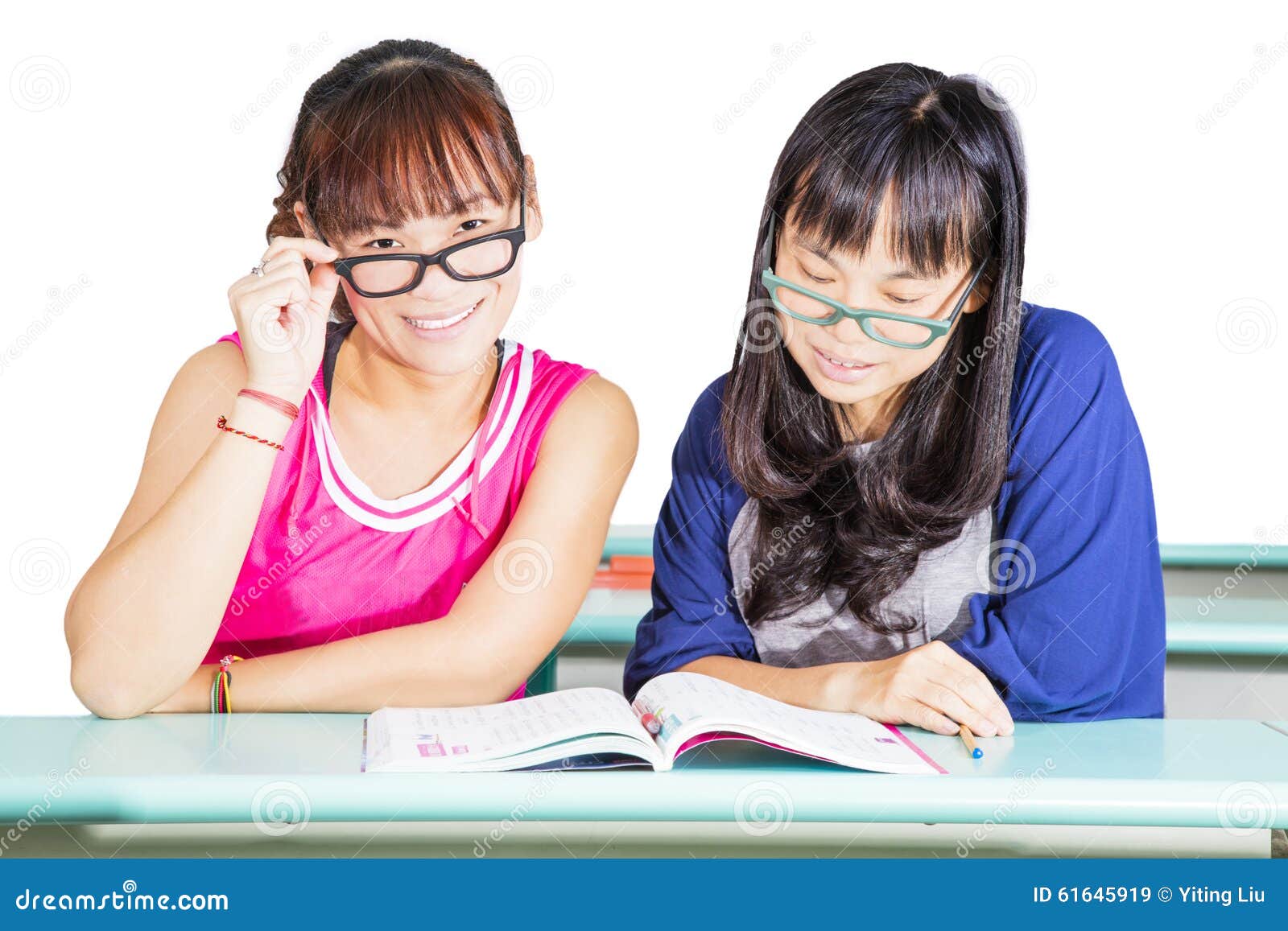 Fashion Girls Learning at Classroom Stock Image - Image of person ...