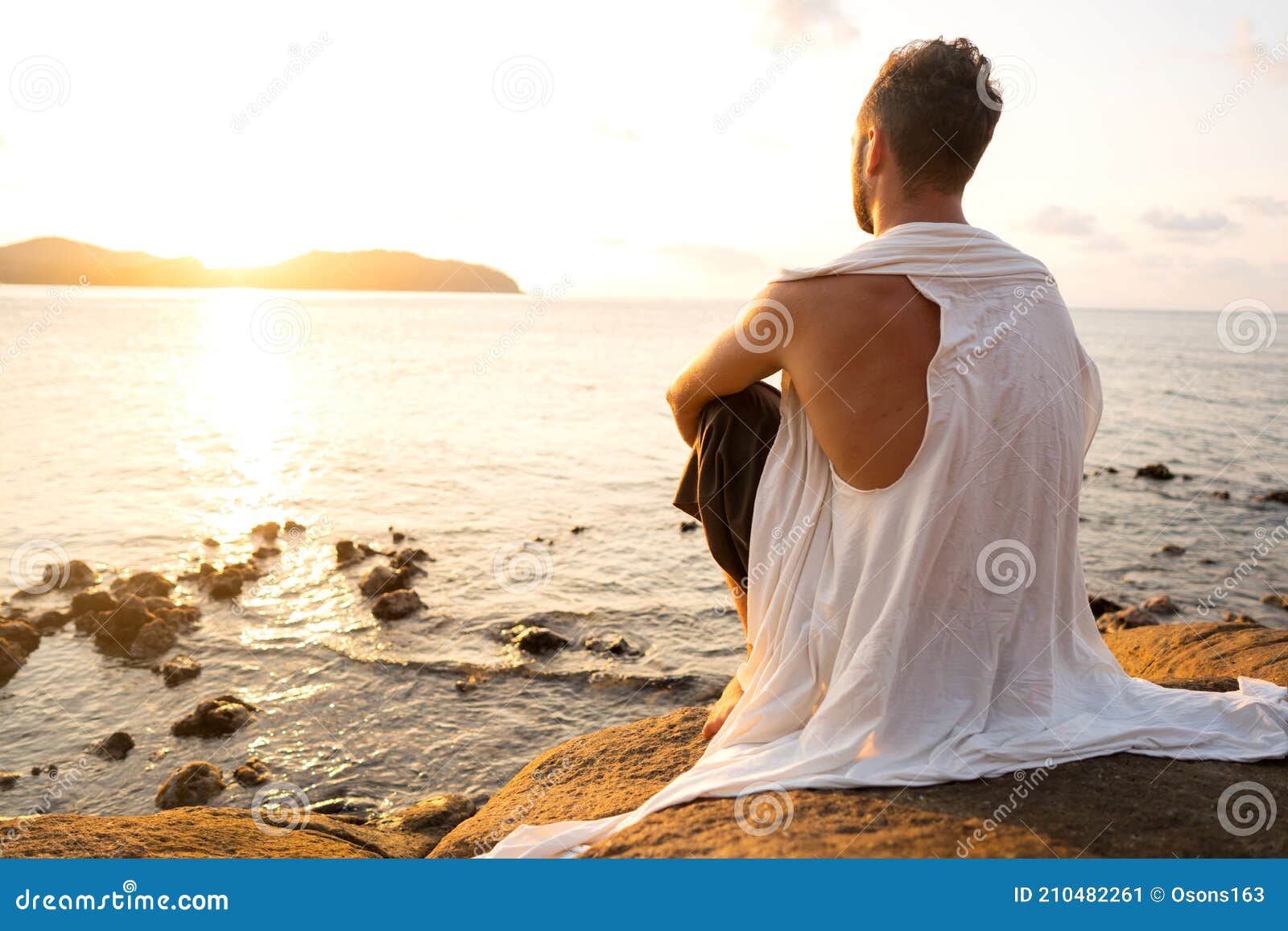 Fashion Guy on the Beach at Sunset Stock Image - Image of health ...