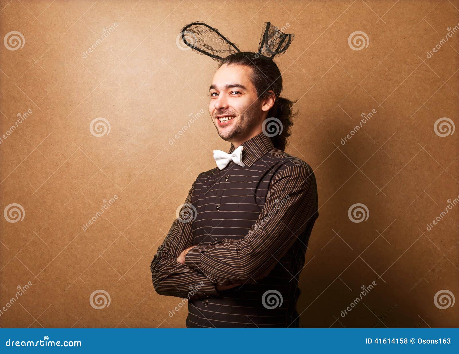 Fashion guy in bunny ears stock photo. Image of easter - 41614158