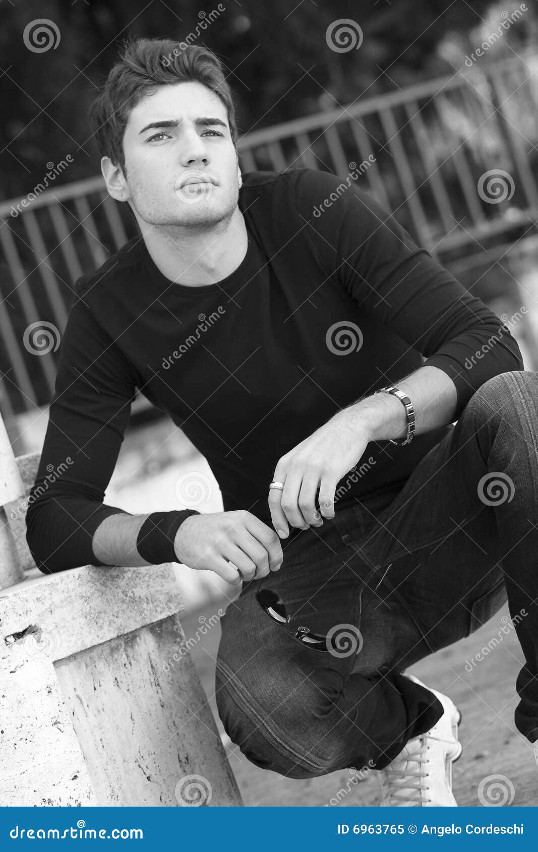 Fashion Guy Cool Model Outdoor Stock Image - Image of active, enticing ...