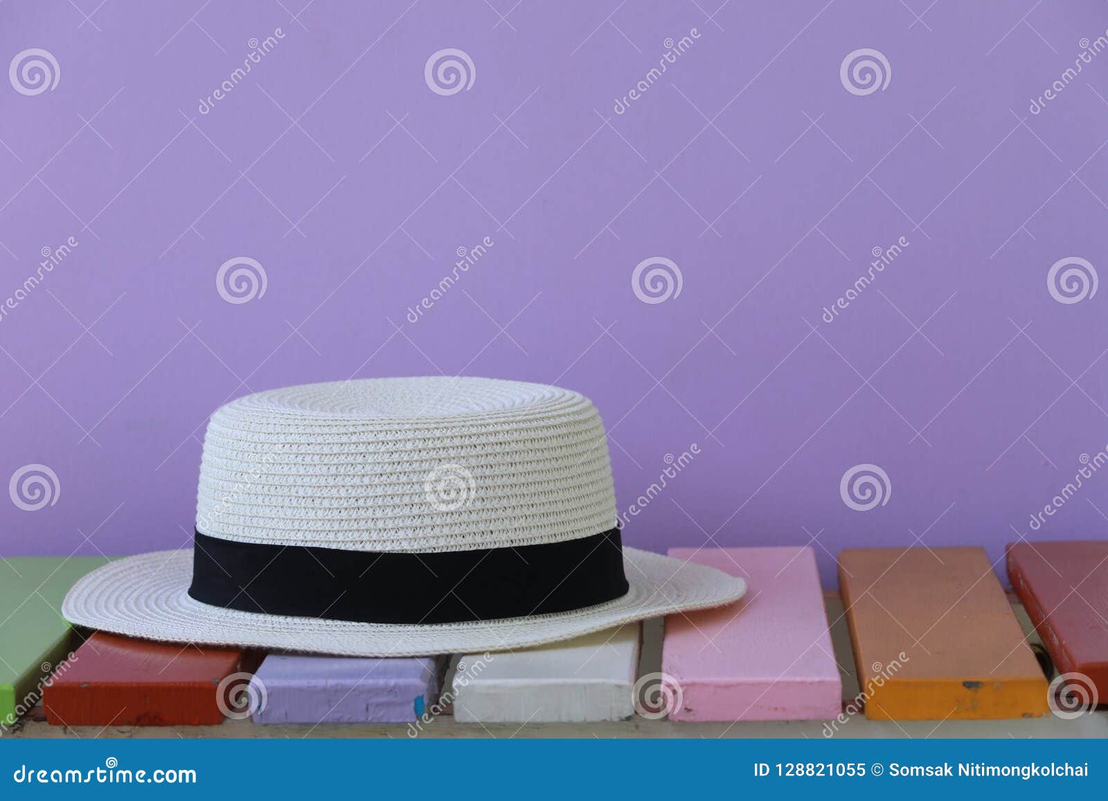 Fashion hat on the table stock image. Image of casual - 128821055