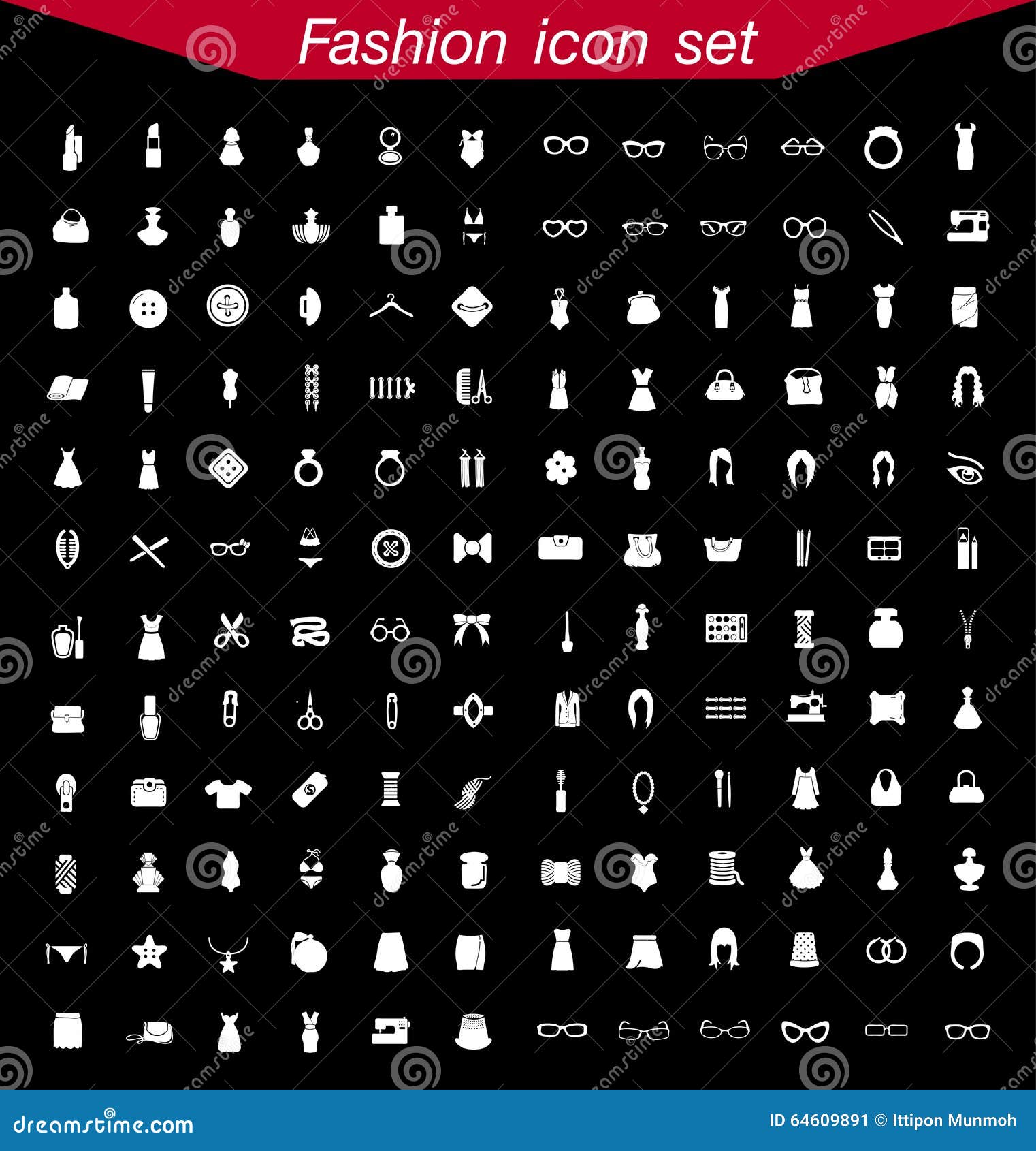 Fashion icon set stock vector. Illustration of high, model - 64609891