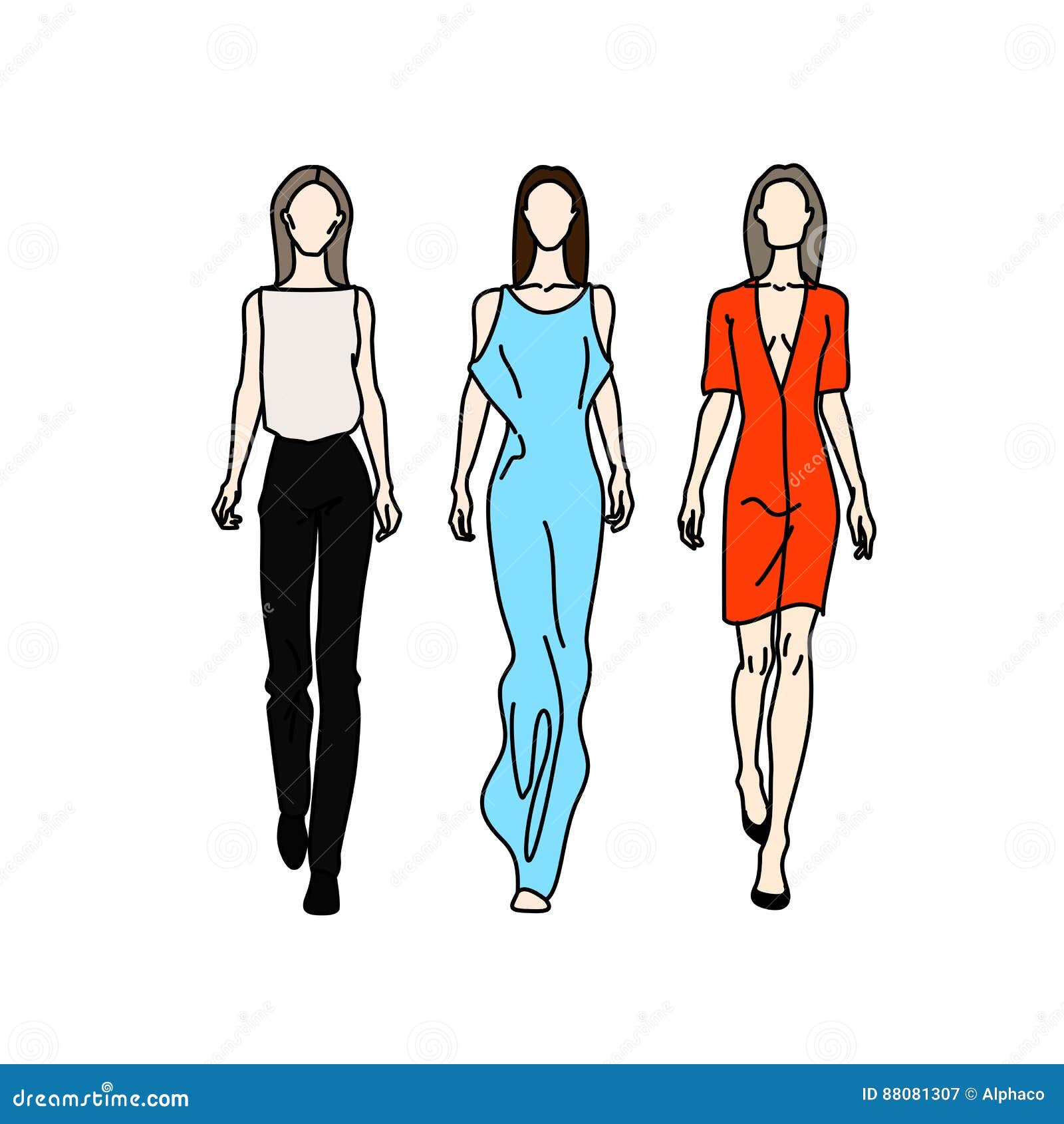 Fashion illustration stock vector. Illustration of people - 88081307
