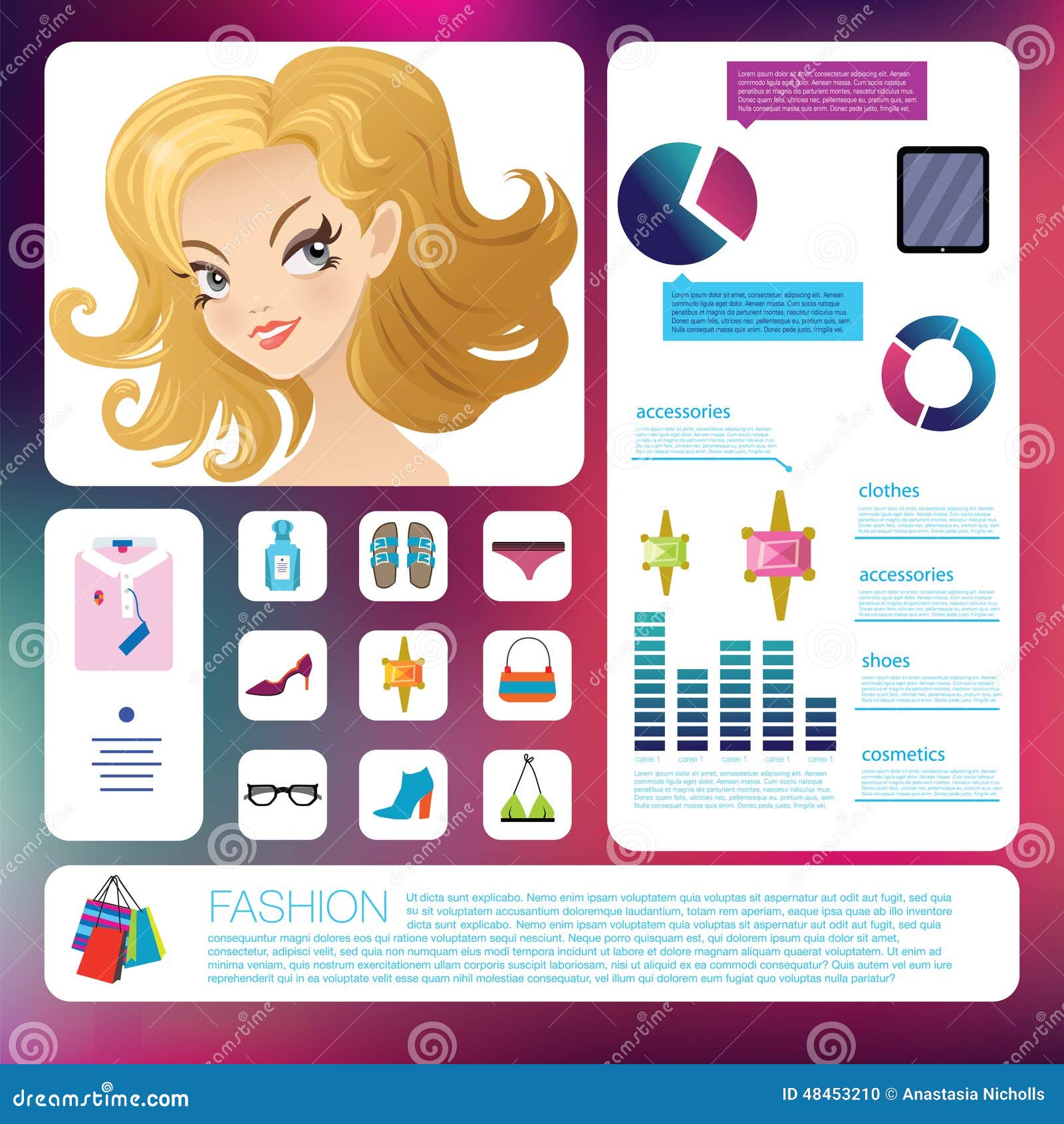 Fashion infographic set. stock vector. Illustration of holiday - 48453210