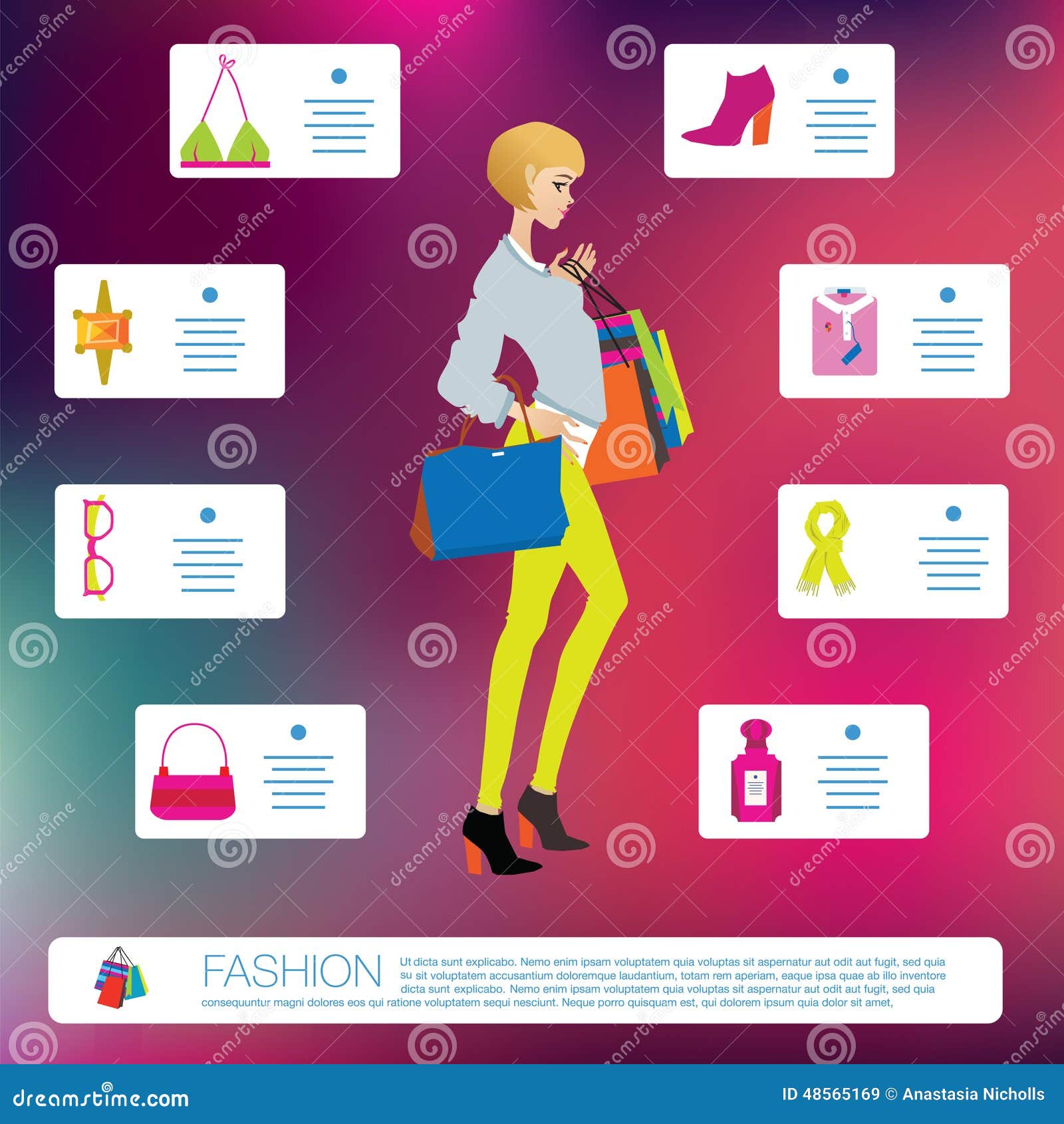 Fashion infographic set. stock vector. Illustration of design - 48565169