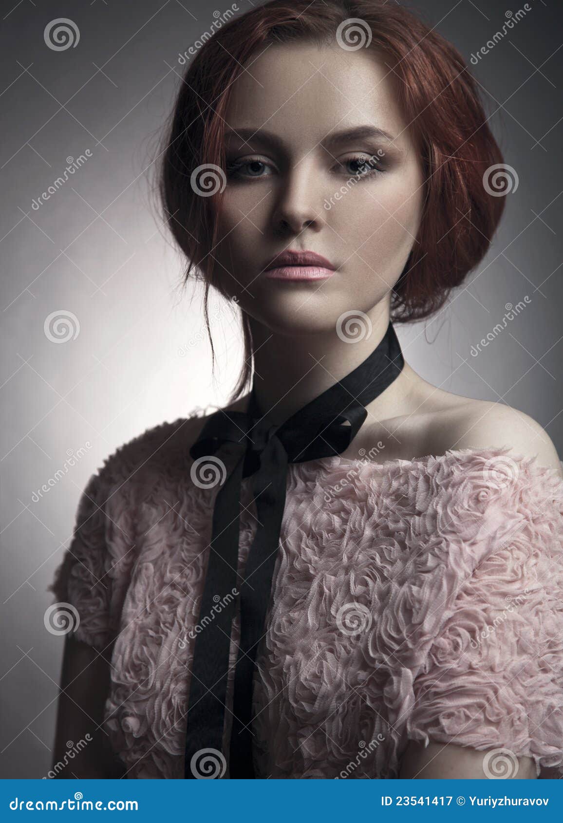 Fashion Lady In Spring Scenery Wearing Flower Dress Stock Photo ...