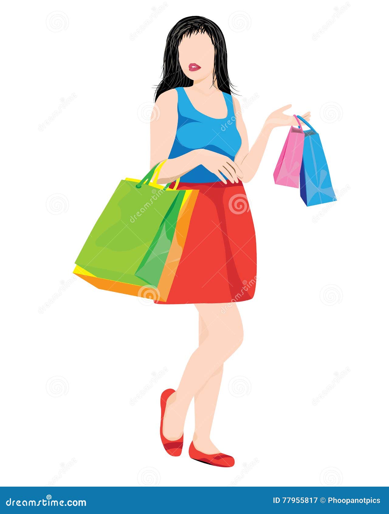 Fashion lady shape stock vector. Illustration of shopping - 77955817