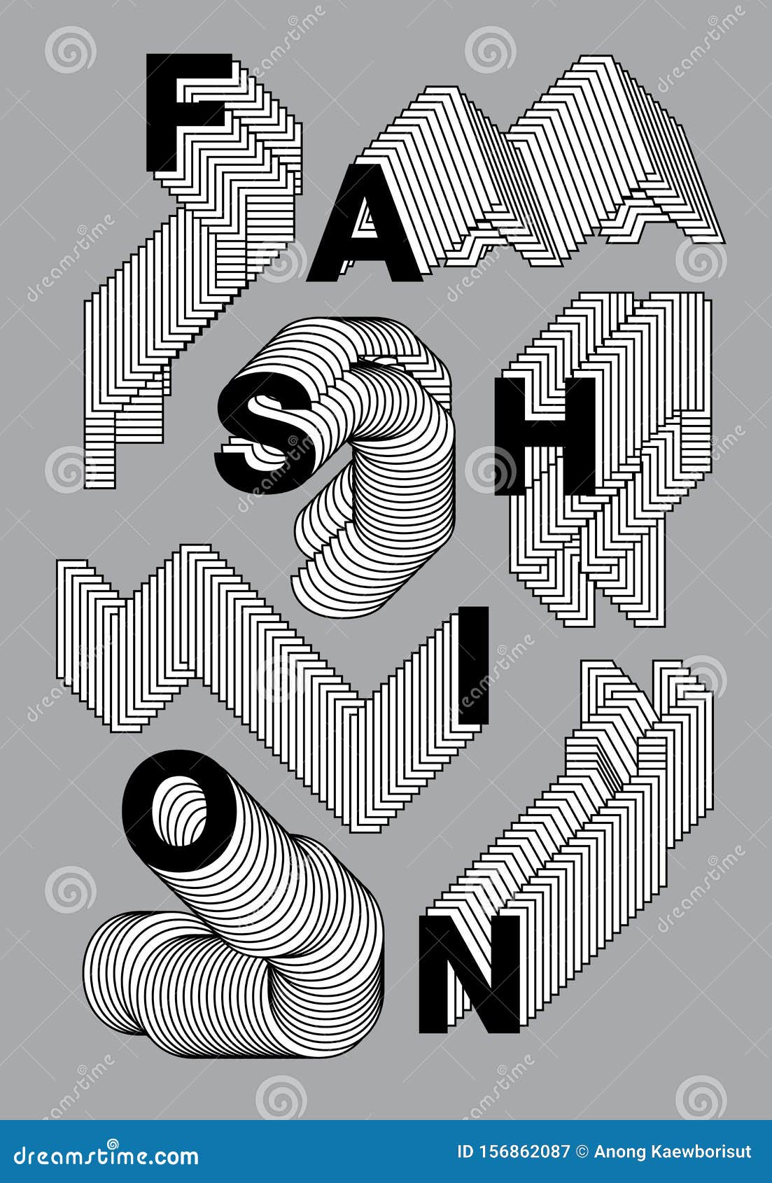 Layered Alphabet. Yellow Shades Artistic Font. Isolated English ...