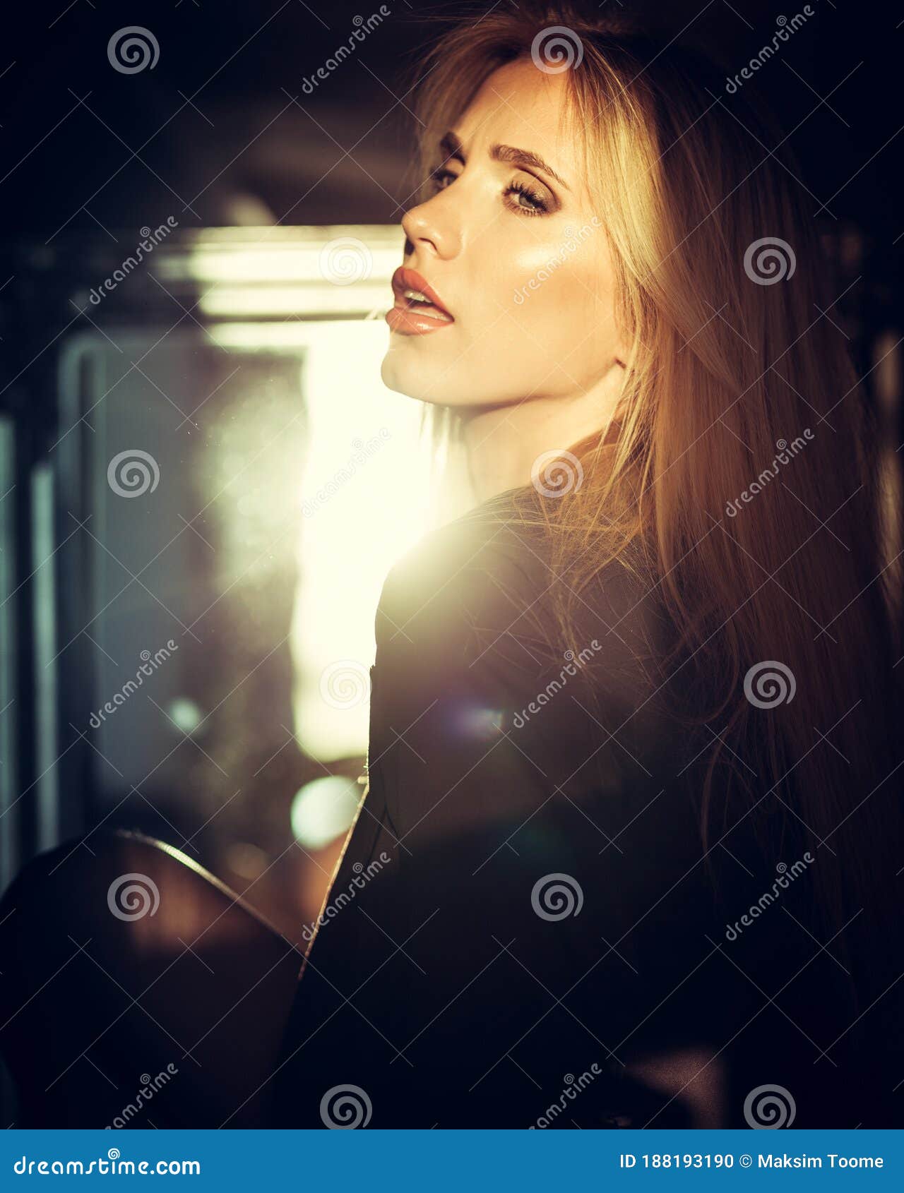 Fashion And Lingerie Concept Beautiful Blond Lady Portrait Wearing