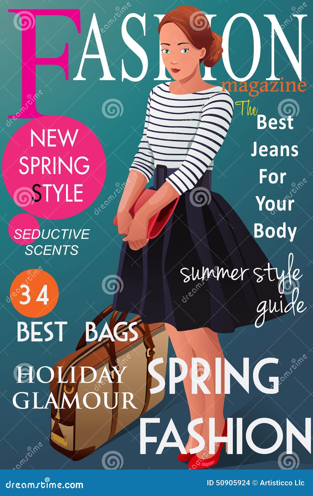 Fashion magazine cover stock illustration. Illustration of ...