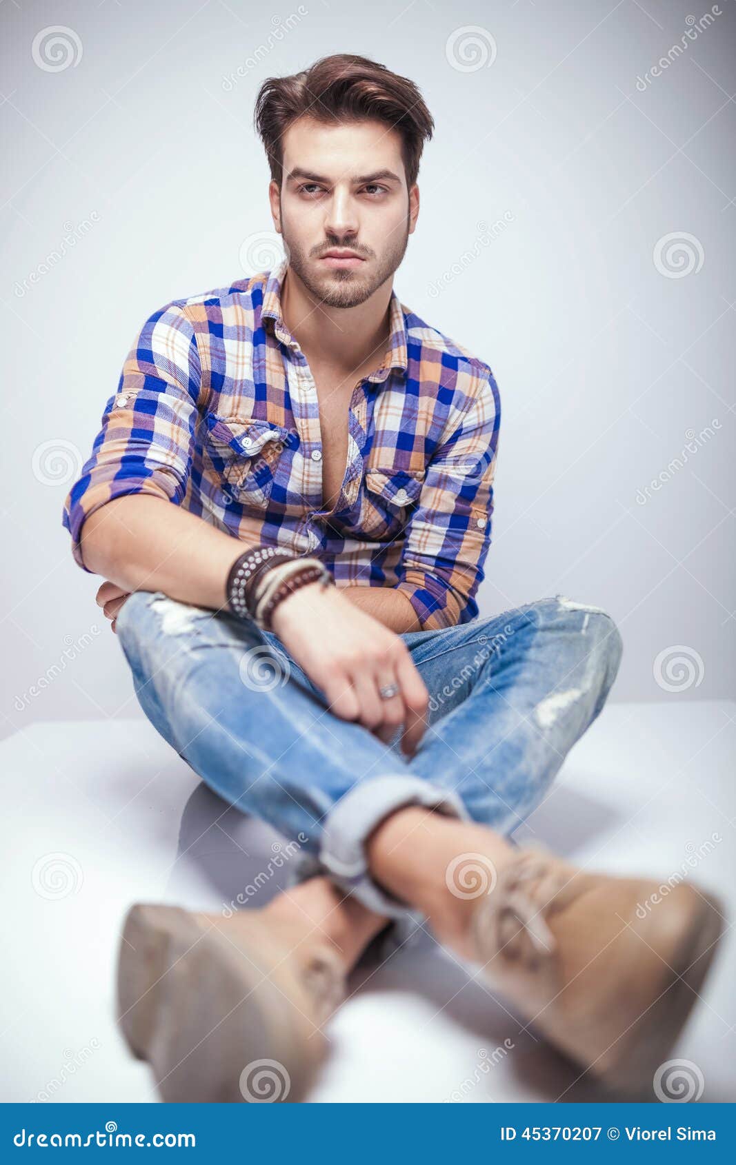 Fashion Man Looking Away from the Camera Stock Image - Image of people ...