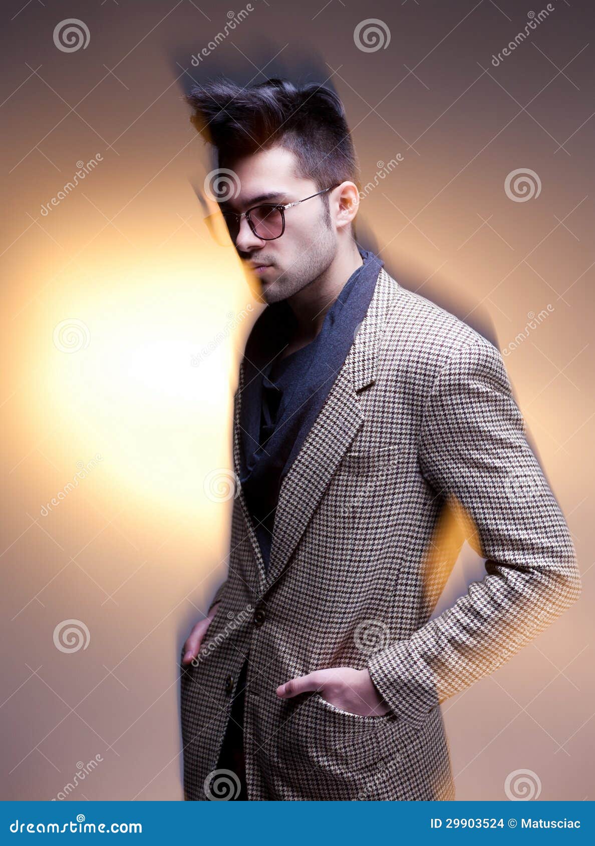 Fashion Man Model Dressed Casual Posing Dramatic Stock Photo - Image of ...