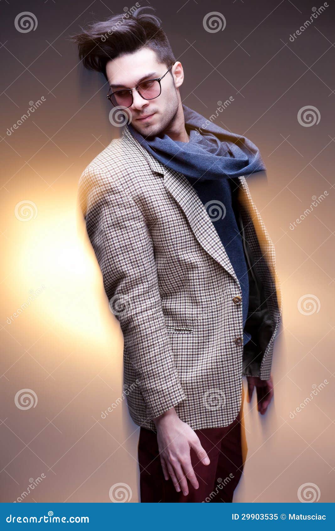 Fashion Man Model Dressed Casual Posing Dramatic Stock Image - Image of ...