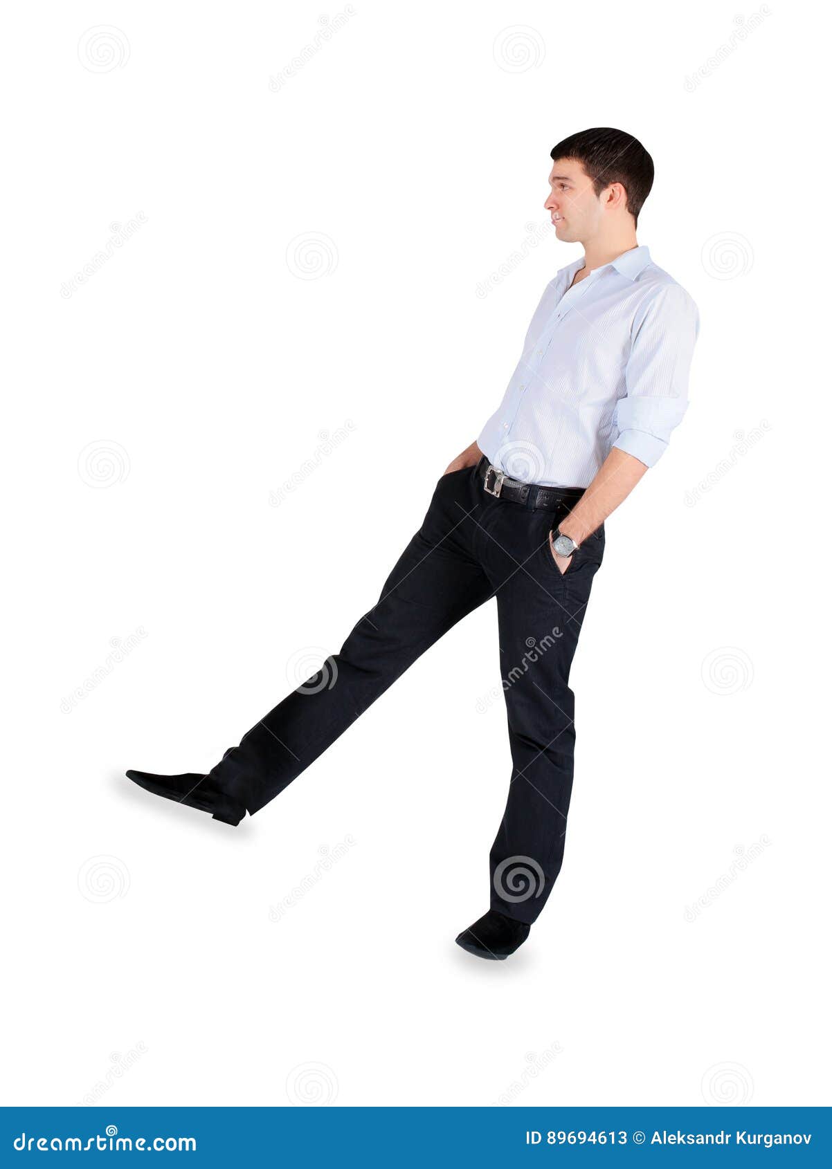 Fashion Man Standing Over White Stock Image - Image of american ...