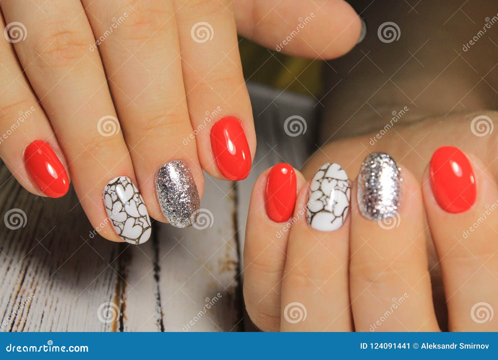 Fashion Manicure Design on a Beautiful Texture Stock Image - Image of ...