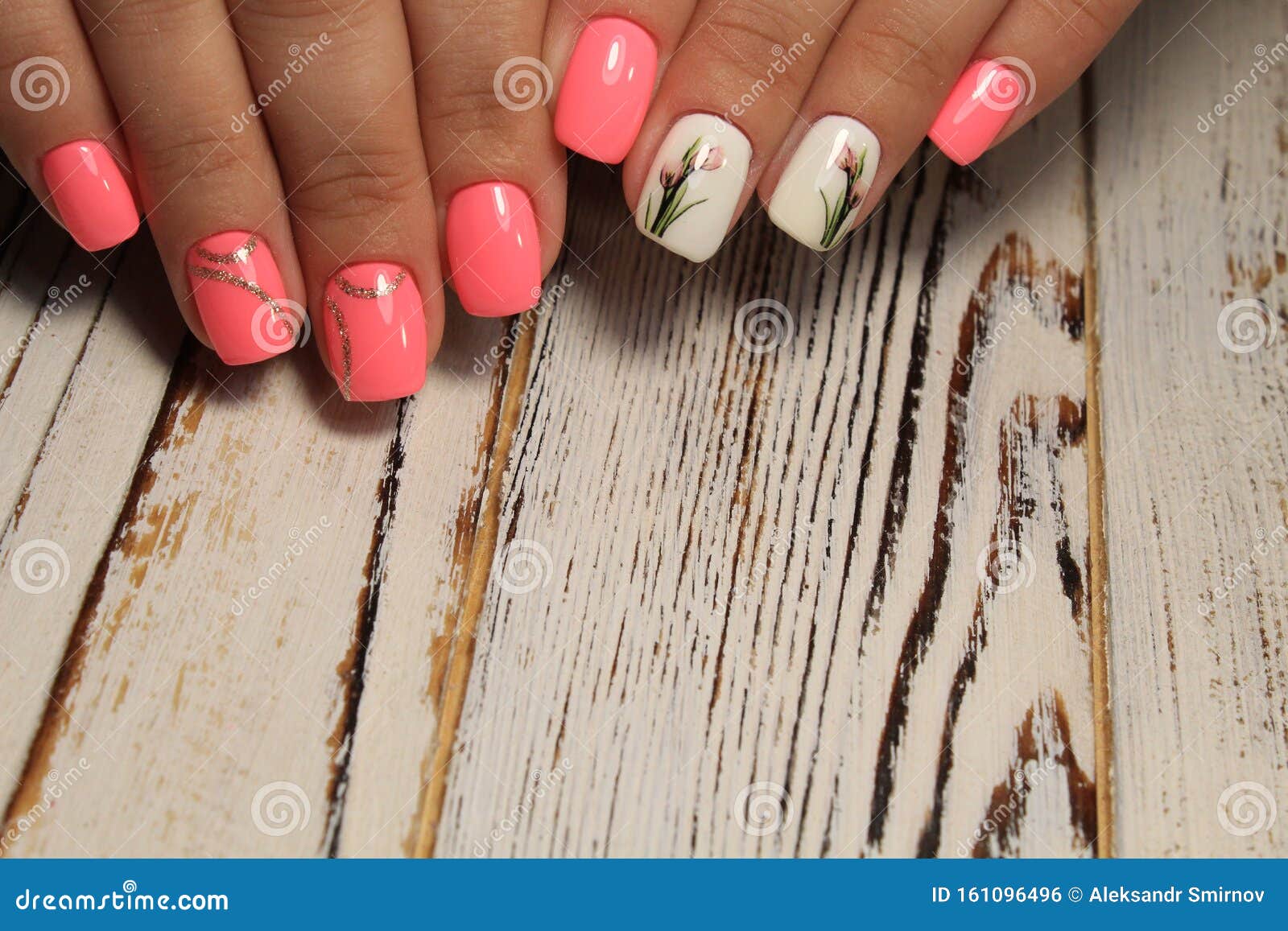 Fashion Manicure Design on a Beautiful Texture Stock Photo - Image of ...