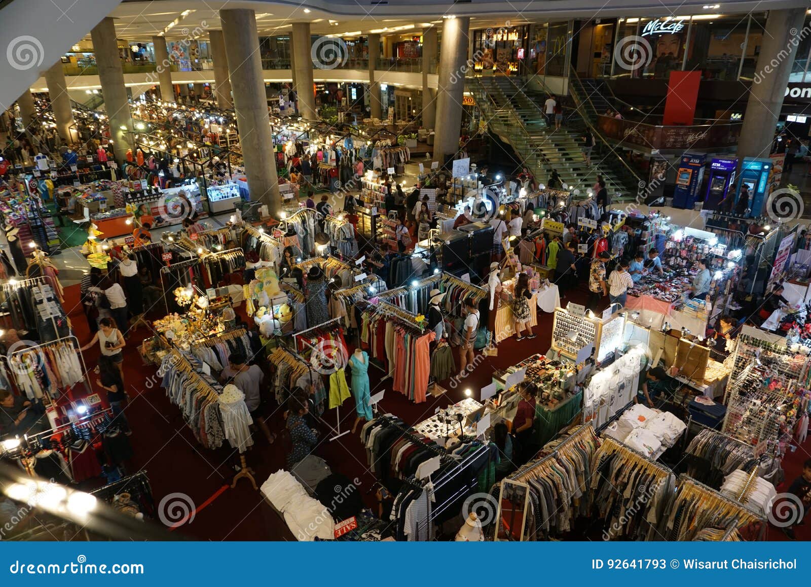 Fashion Market Inside the Mall Stock Image - Image of people, shirt ...
