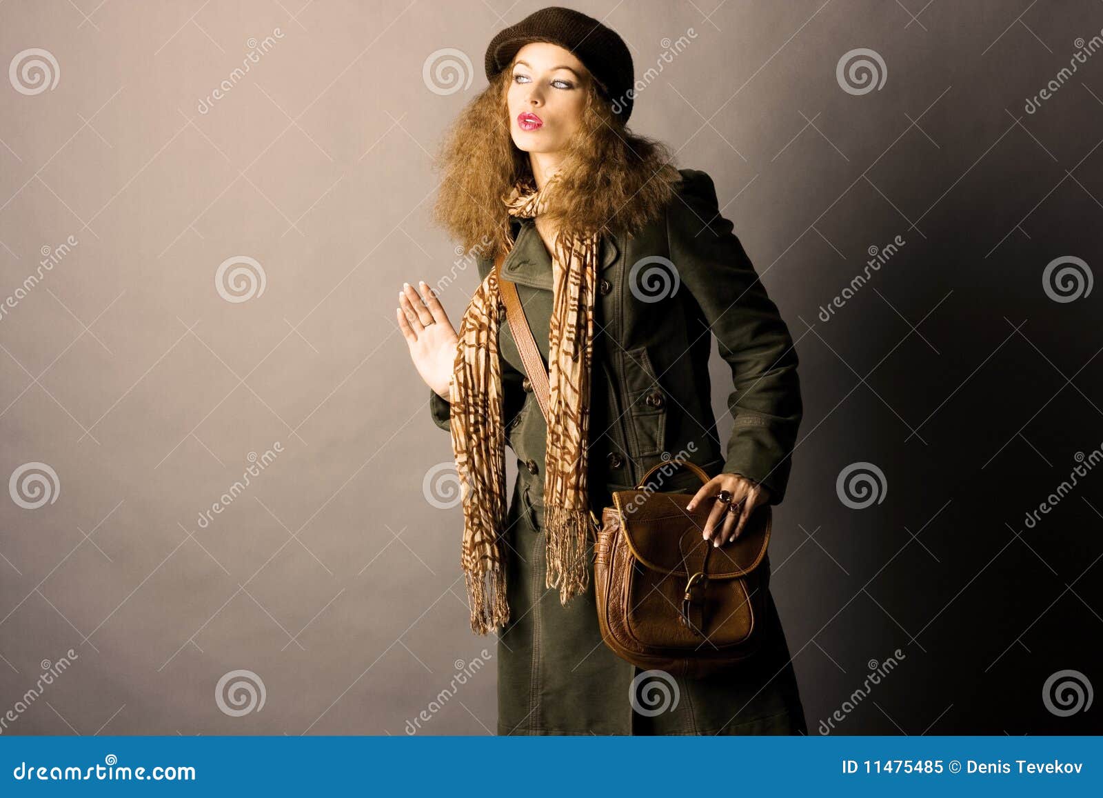 Fashion Model in Autumn/winter Clothes Stock Image - Image of black ...
