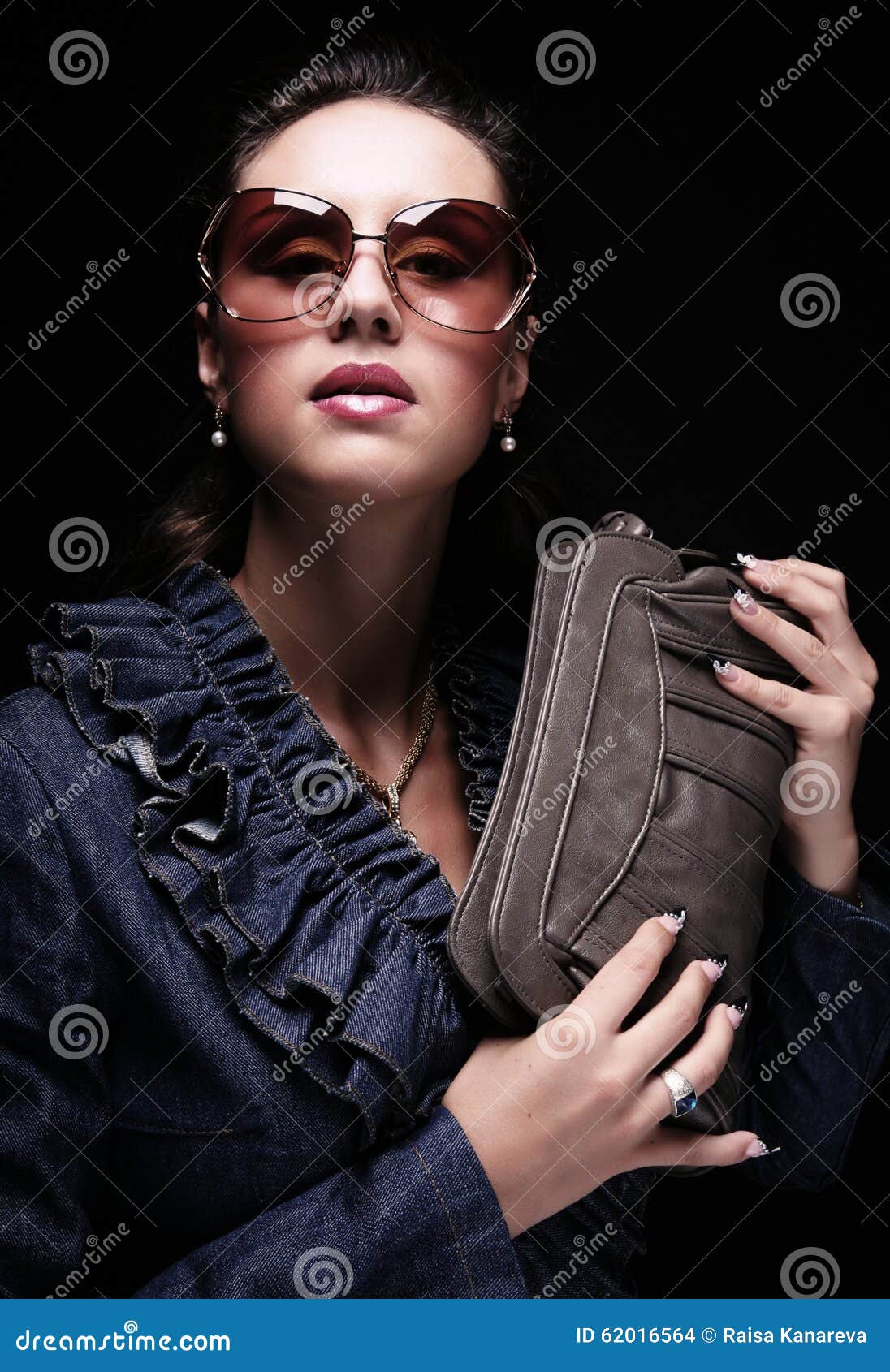 Fashion model with a bag stock photo. Image of camera - 62016564