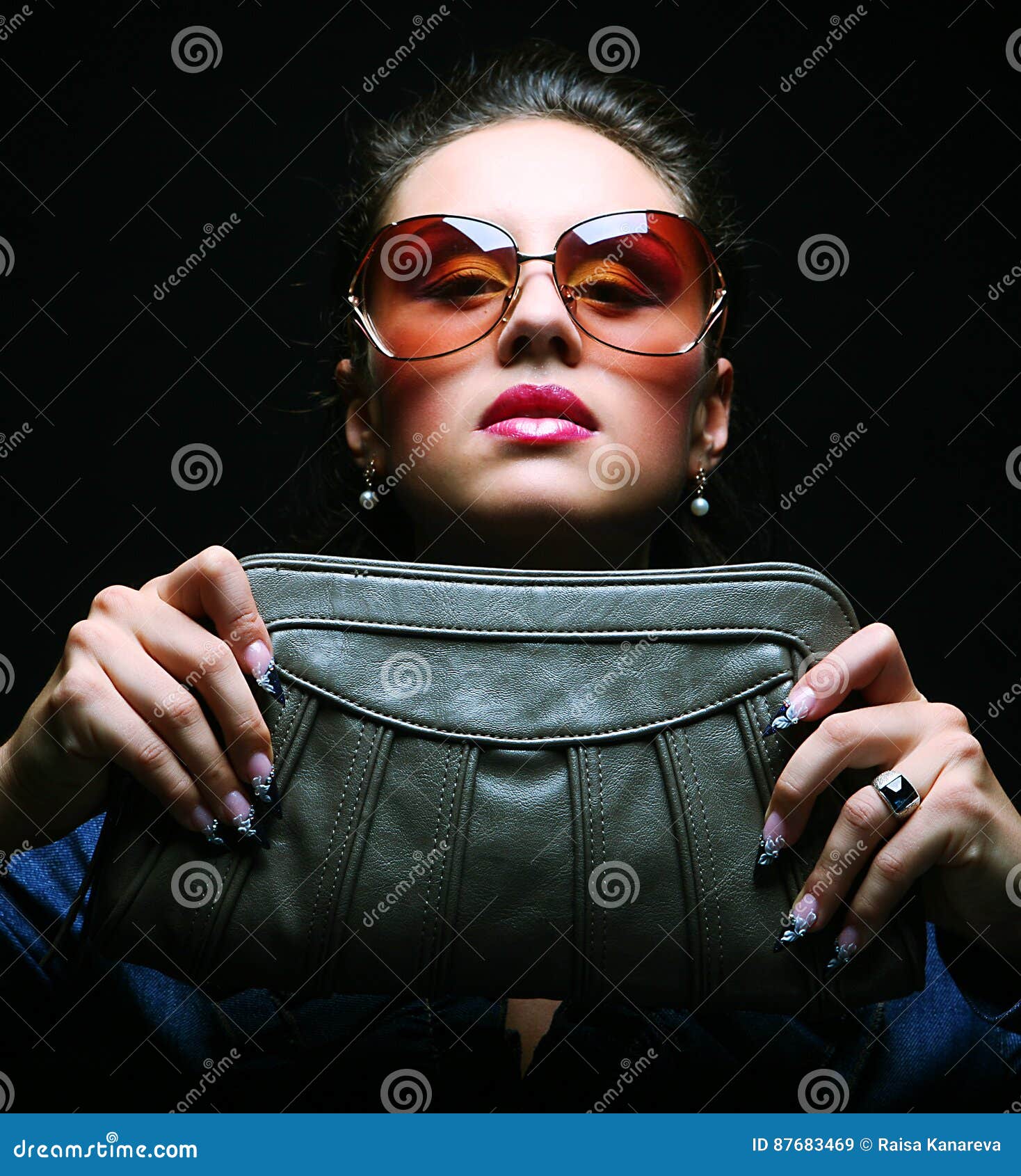 Fashion model with a bag stock image. Image of black - 87683469