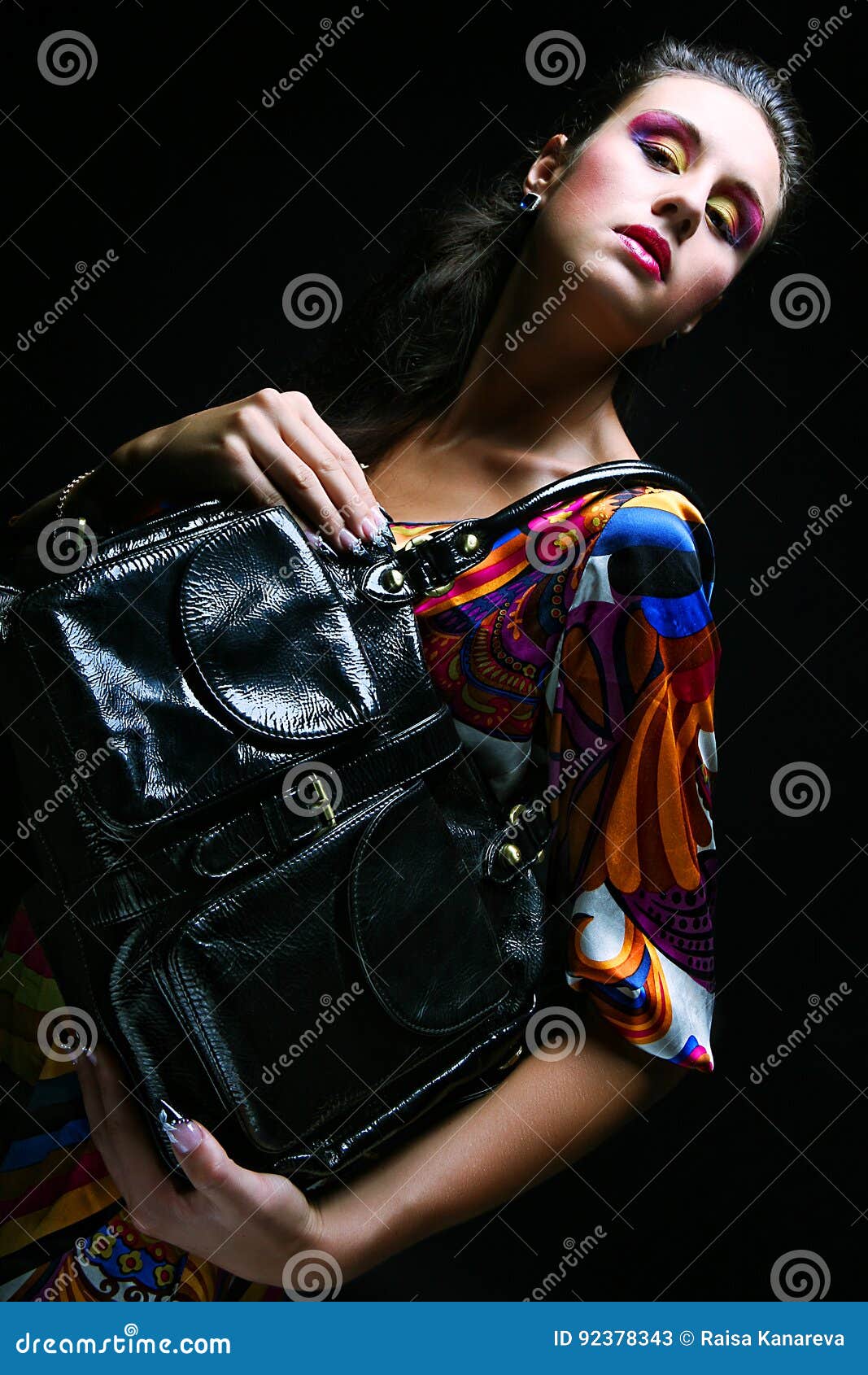 Fashion model with a bag stock image. Image of skirt - 92378343