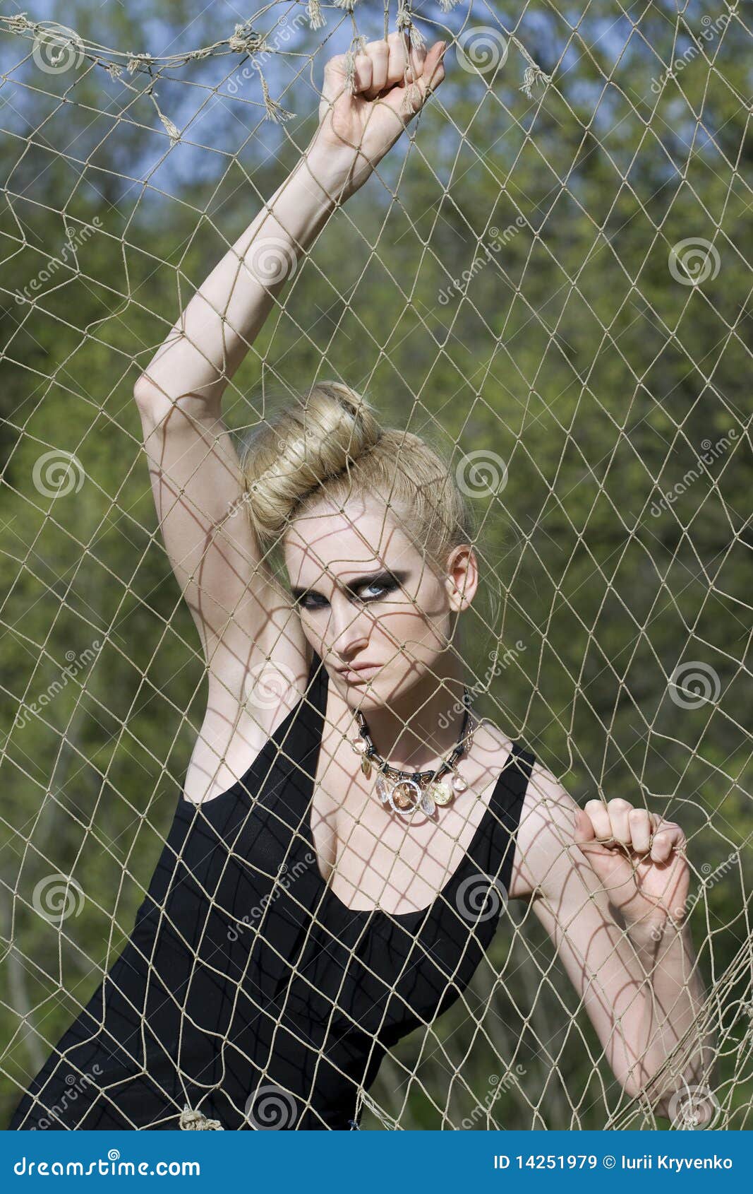 Fashion model behind net stock image. Image of cool, model - 14251979