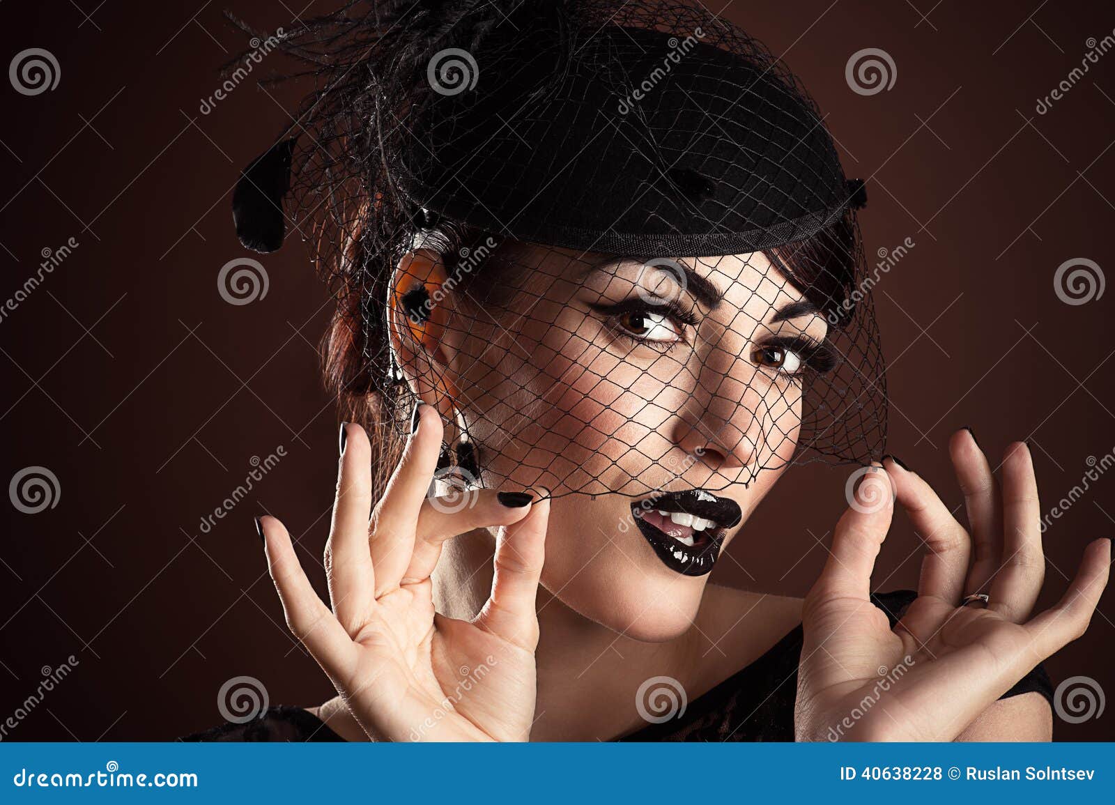 Fashion Model with Black Makeup Stock Photo - Image of seductive ...