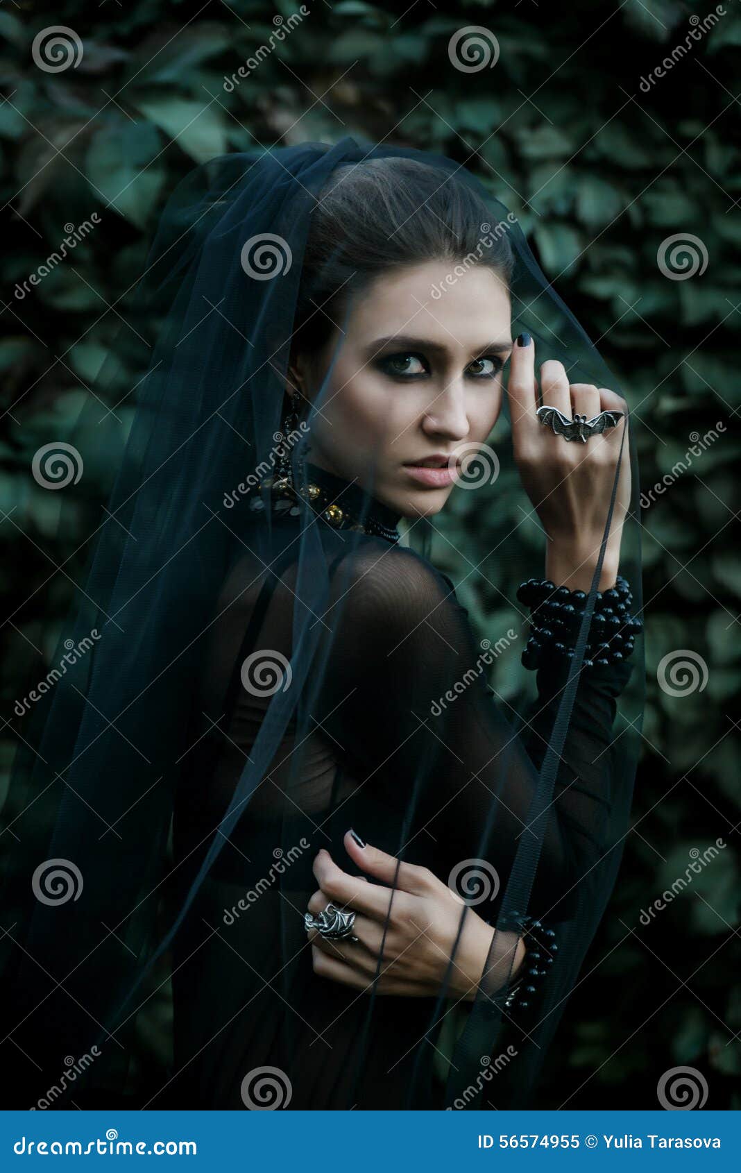 Fashion Model Dressed in Gothic Style. Vamp. Stock Image - Image of ...