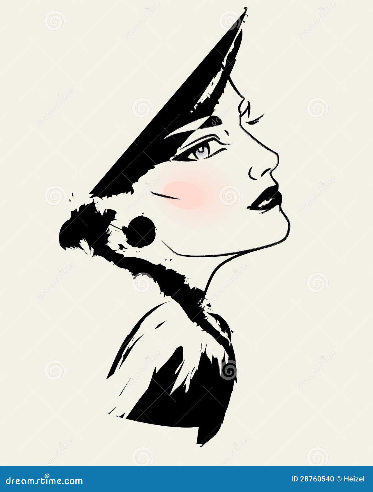 Fashion model face stock vector. Illustration of isolated - 28760540