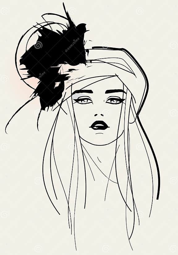 Fashion model face stock vector. Illustration of background - 28760547