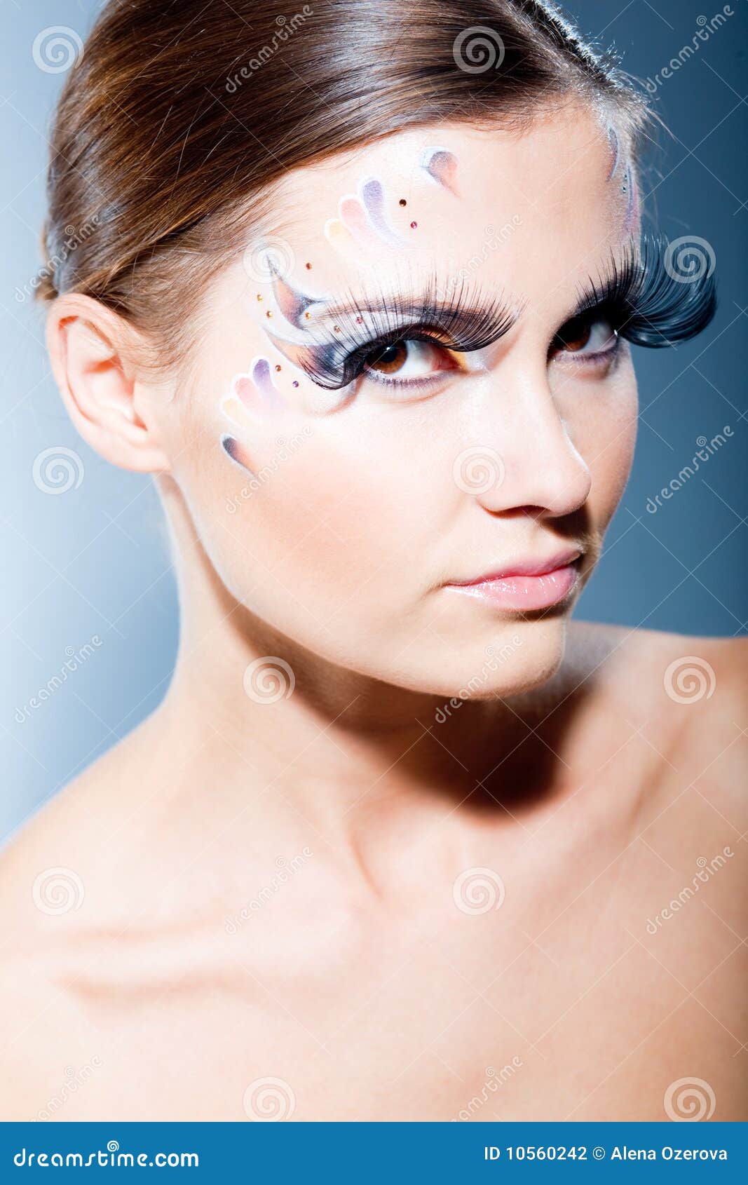 Fashion Model with Face Art Stock Photo - Image of human, blue: 10560242