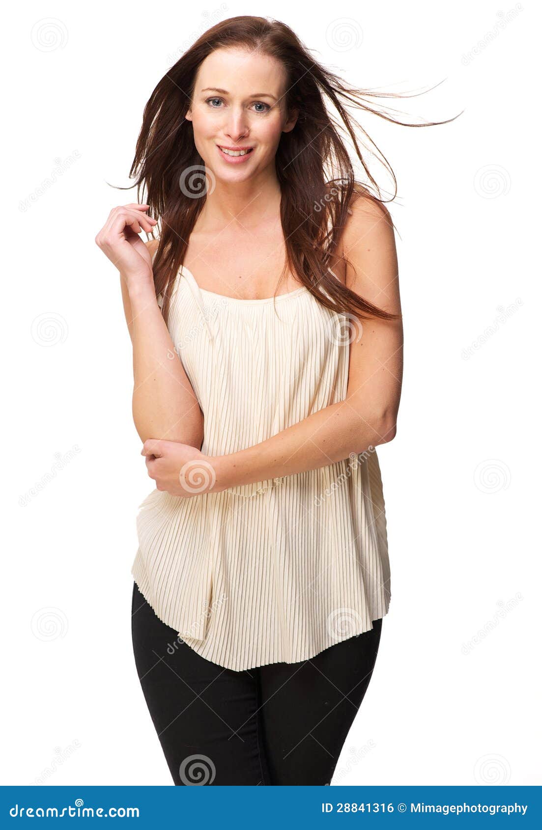 Fashion Model with Flowing Hair Stock Photo - Image of looking, hair ...