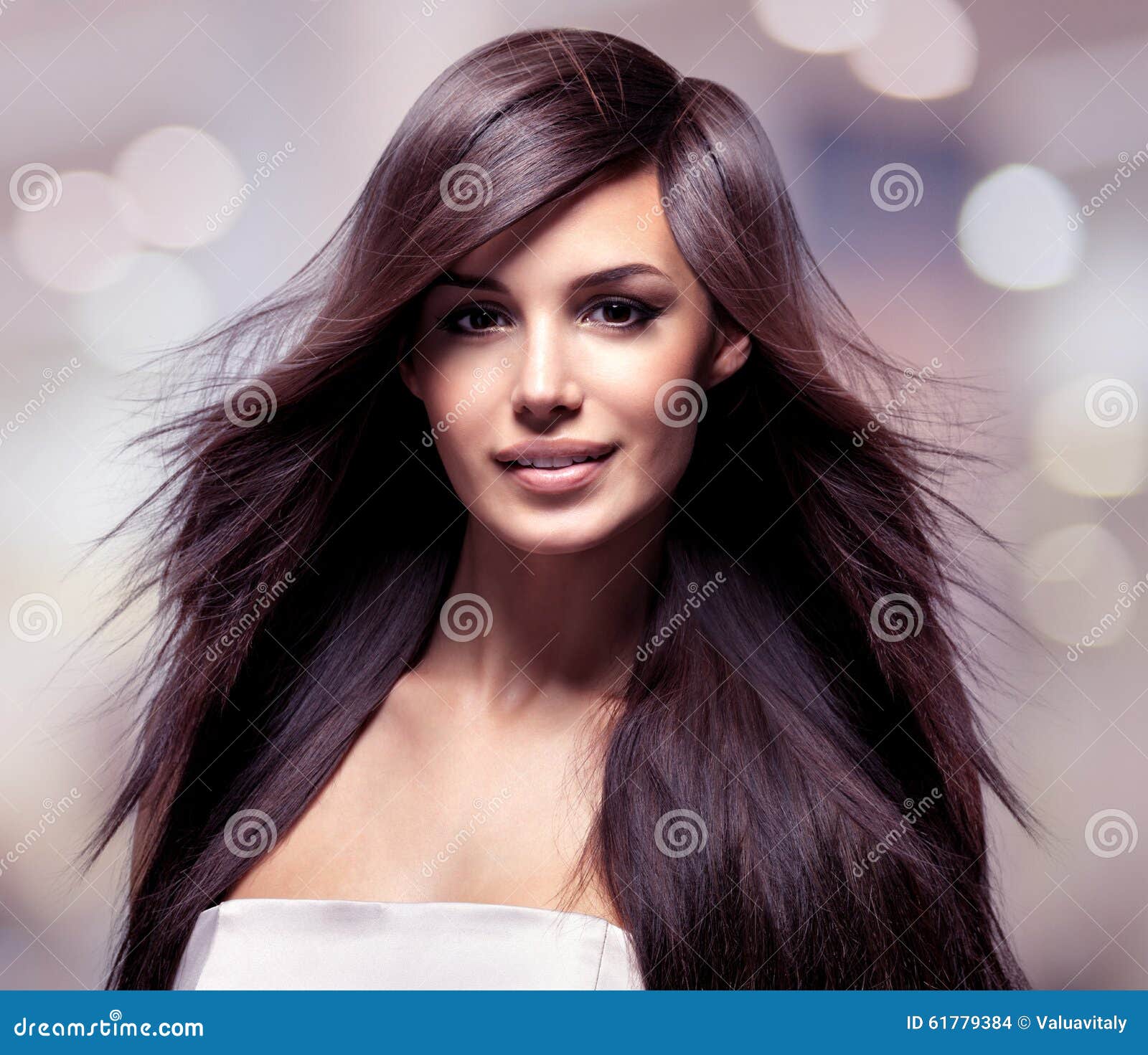 Fashion Model with Long Straight Hair. Stock Photo - Image of posing ...