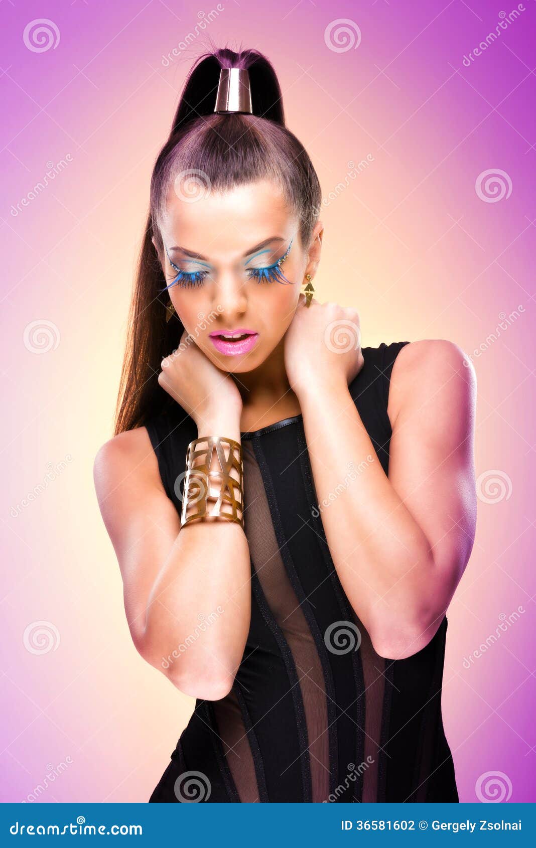 Fashion Model with Luxury Makeup and Clothes Stock Photo - Image of ...