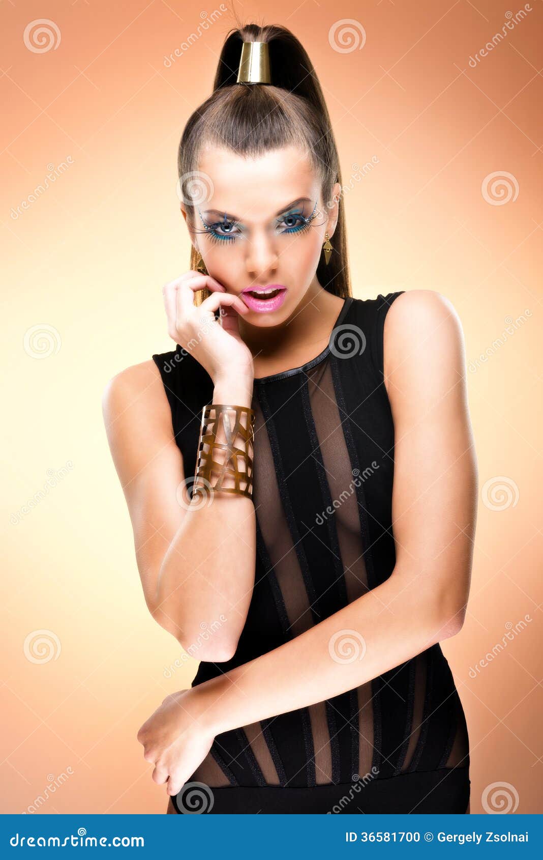 Fashion Model with Luxury Makeup and Clothes Stock Photo - Image of ...